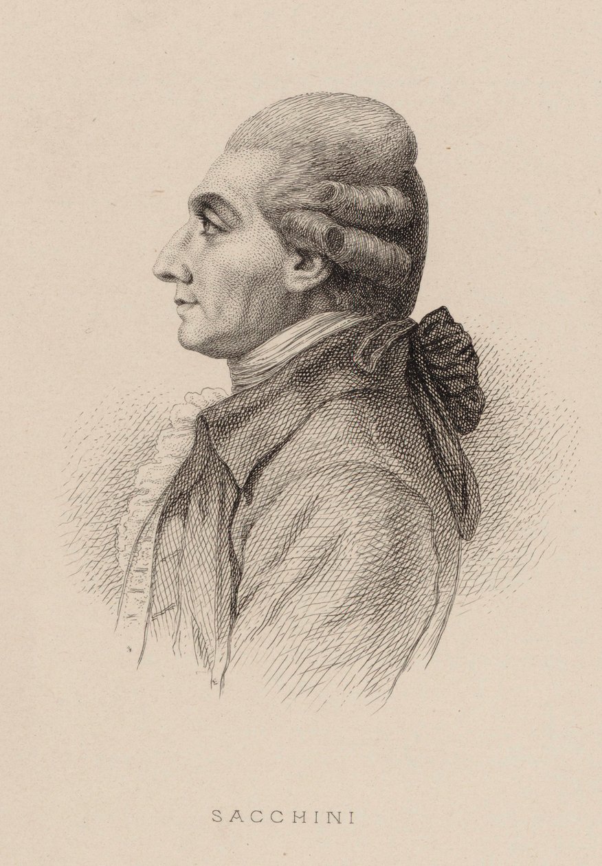 Portrait of the composer Antonio Sacchini 1730-1786, 1870
