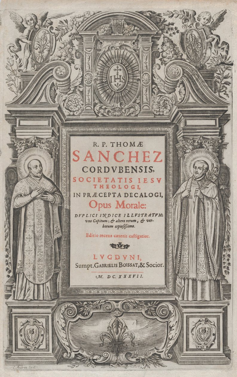 Frontispiece for 'Opus morale in praecepta Decalogi', 1637