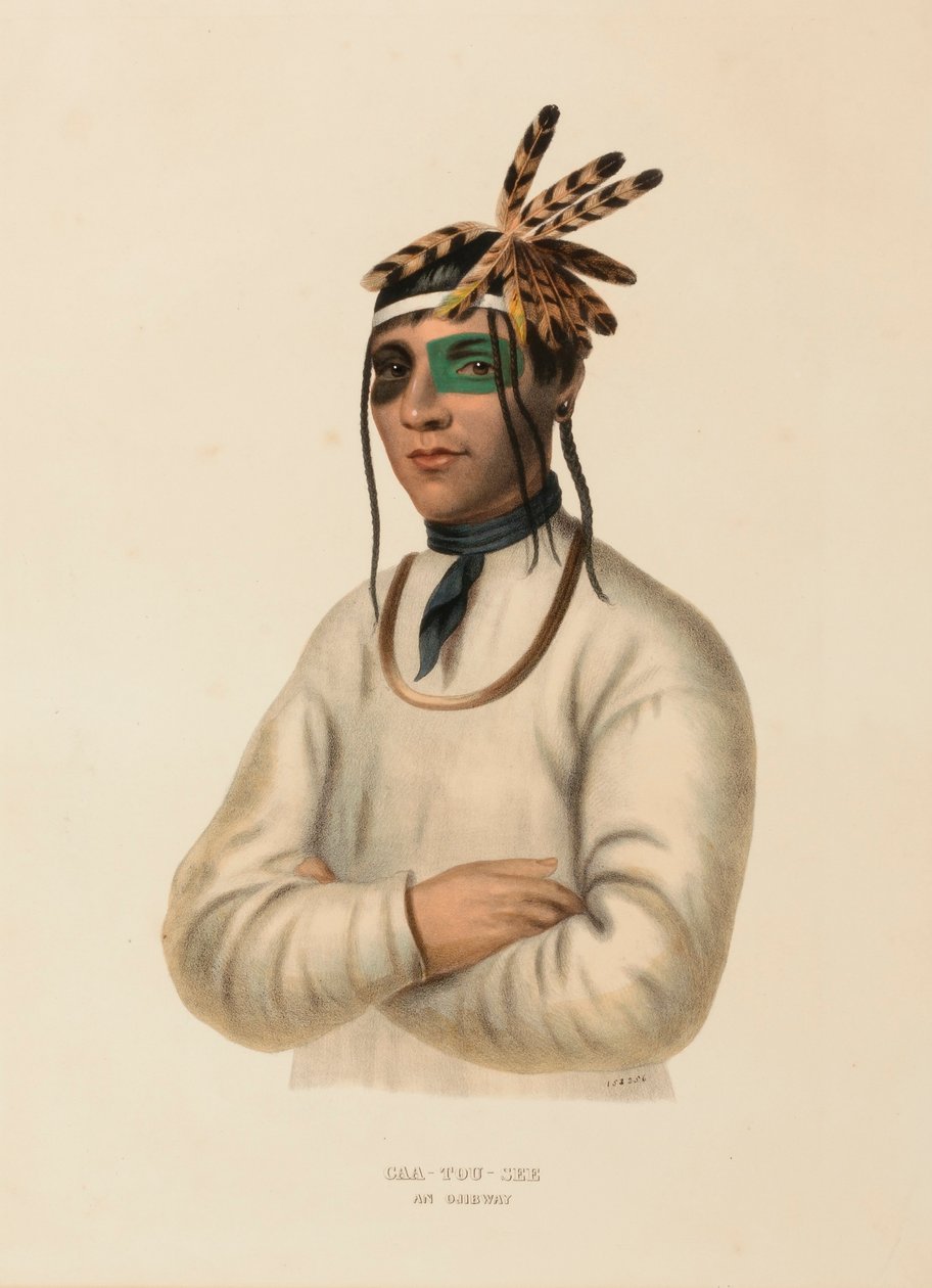 CAA-TOU-SEE. AN OJIBWAY, from History of the Indian Tribes of North America