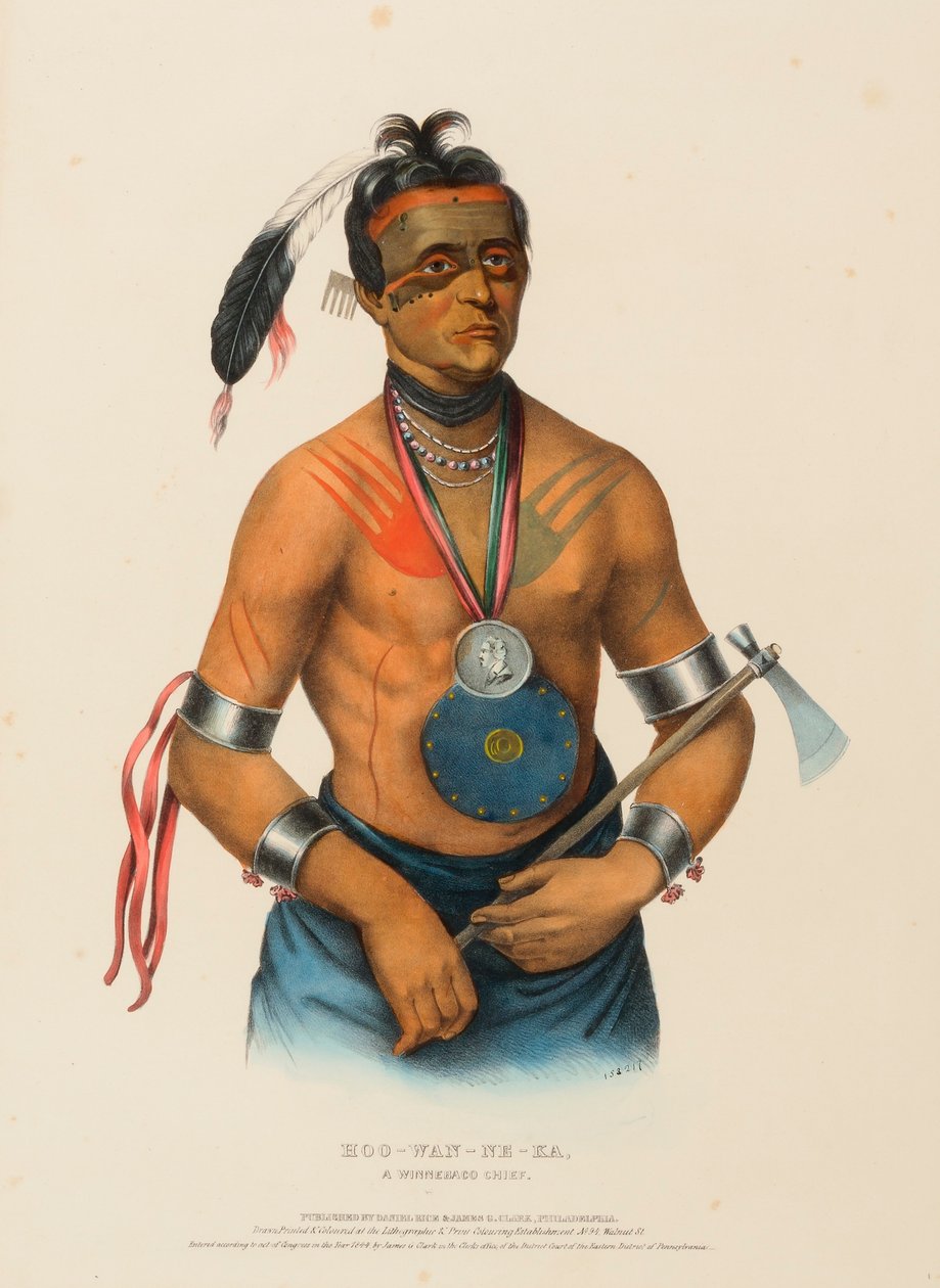 Hoo-Wan-Ne-Ka, a Winnebago Chief, from History of the Indian Tribes of ...