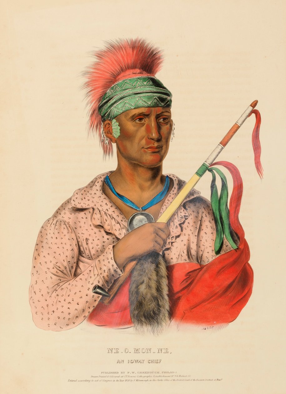 NE-O-MON-NE, an Ioway Chief, from History of the Indian Tribes of North ...