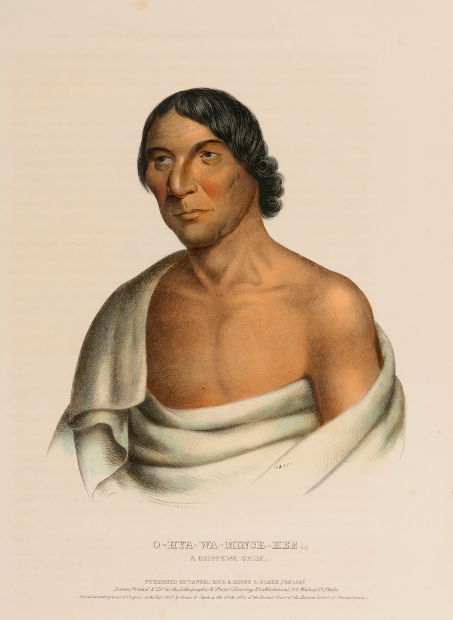 O-Hya-Wa-Mince-Kee, a Chippewa Chief, from History of the Indian Tribes ...