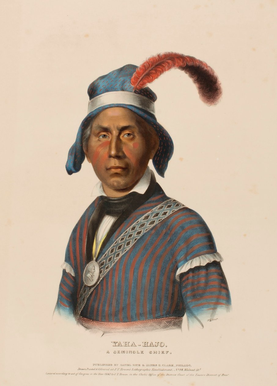 YAHA-HAJO, a Seminole Chief, from History of the Indian Tribes of North ...