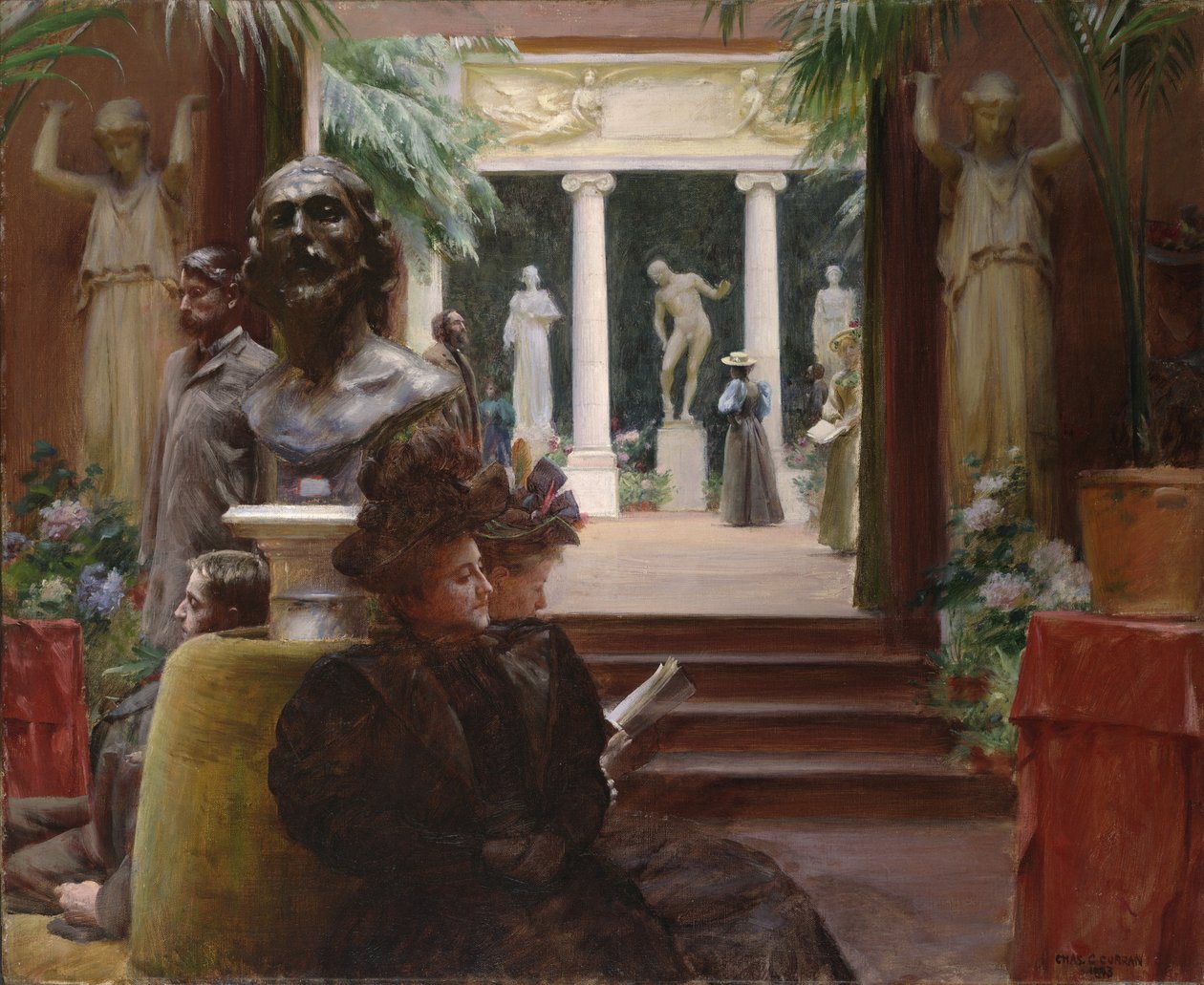 At the Sculpture Exhibition by Charles Courtney Curran