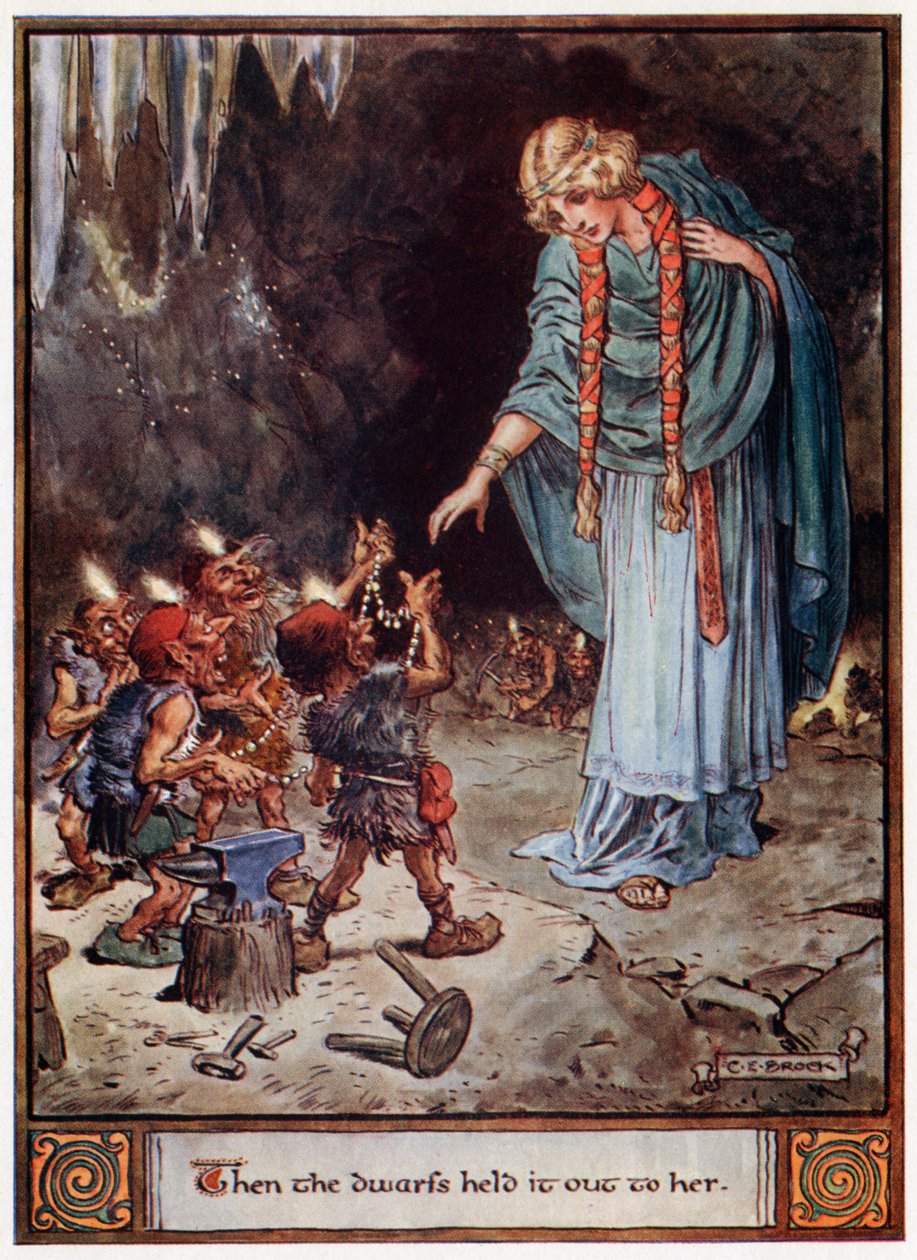 'Then the dwarfs held it out to her', illustration from 'The Heroes of ...