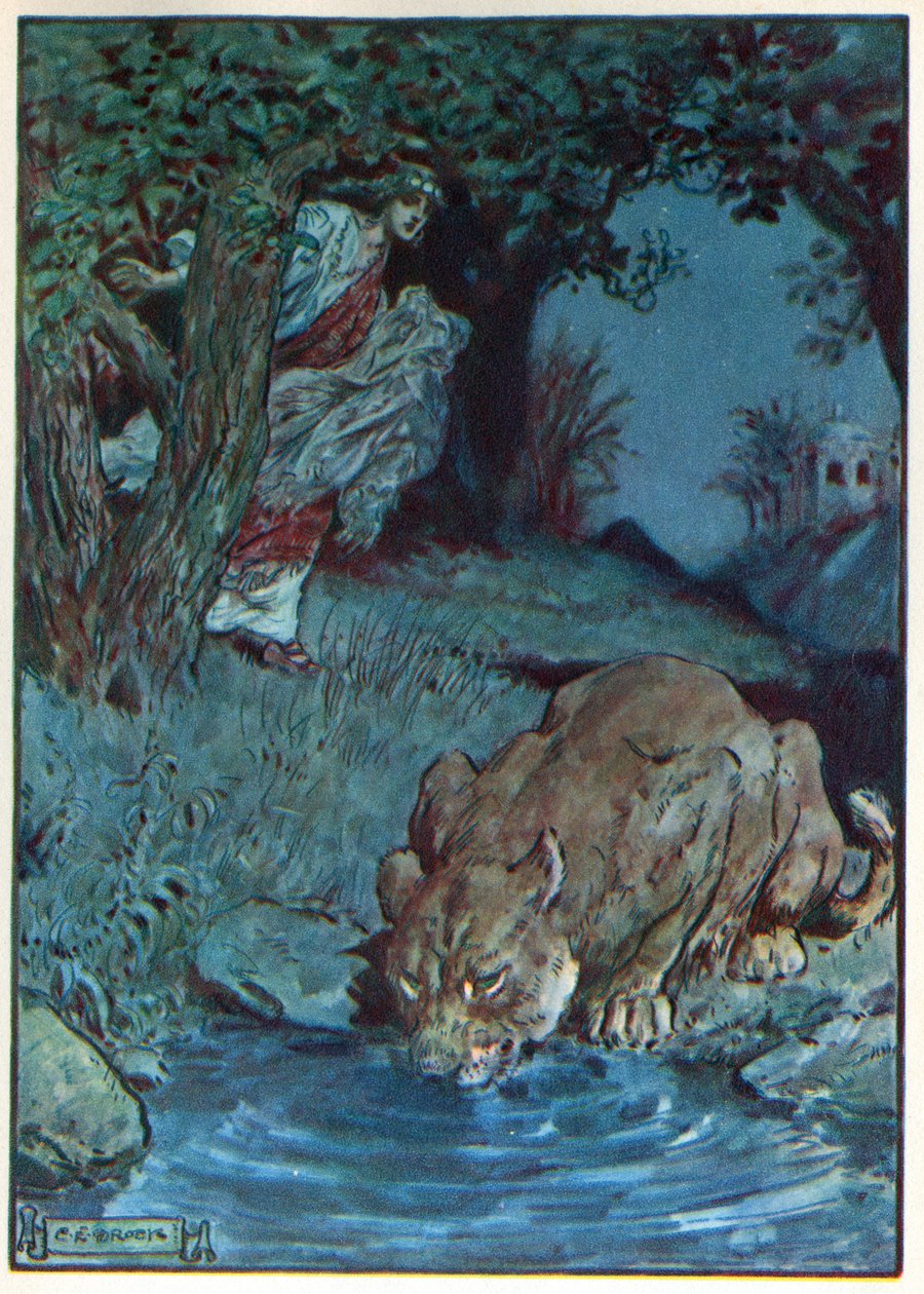 Thisbe and the Lioness, from 'The Children's Hour: Stories from the ...