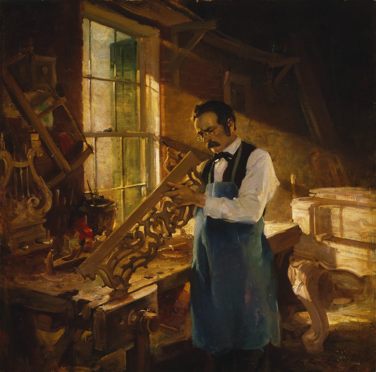 Henry Engelhard Steinway at His Workbench, c.1920