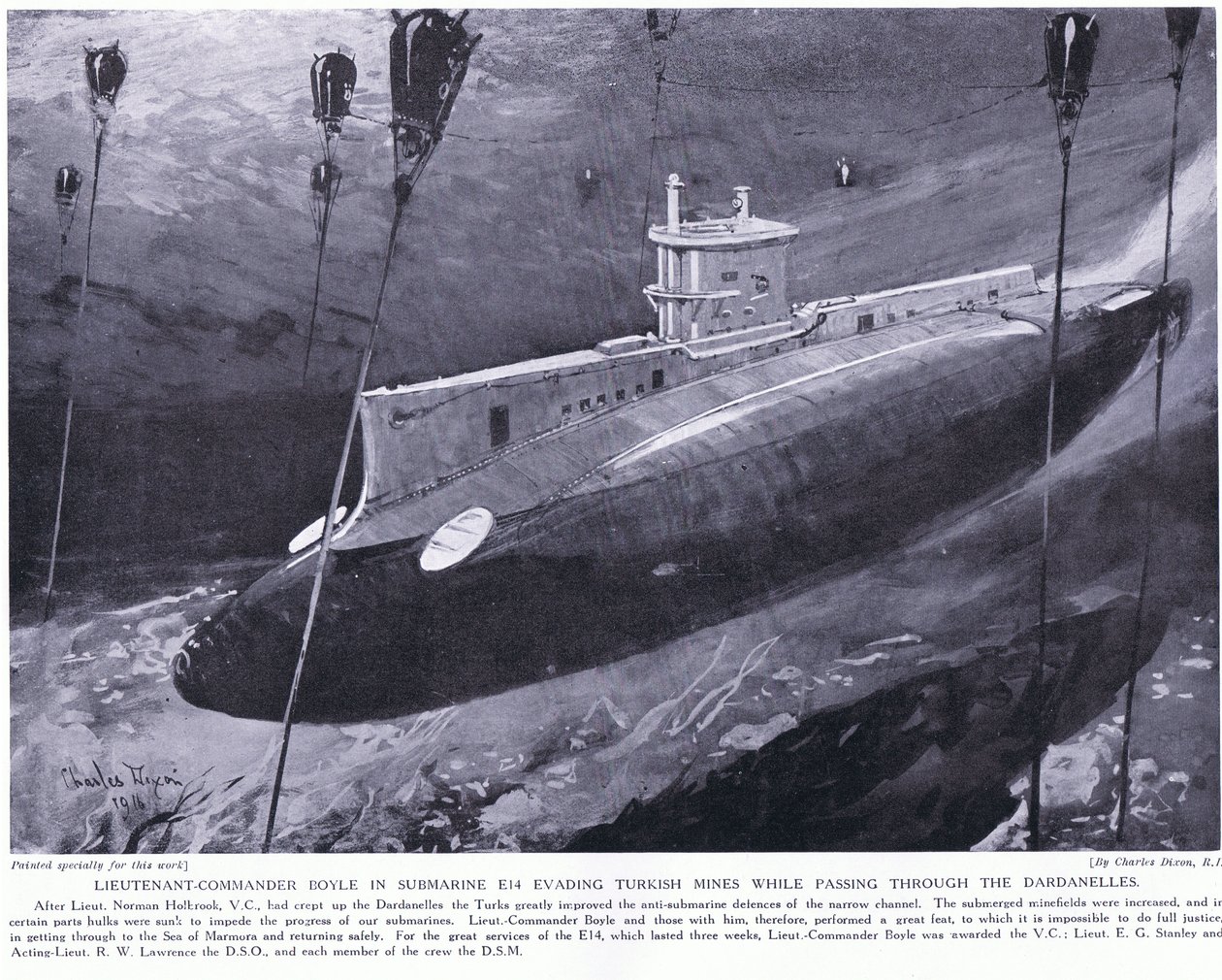 Lieutenant Commander Boyle awarded VC for evading Turkish mines in his ...