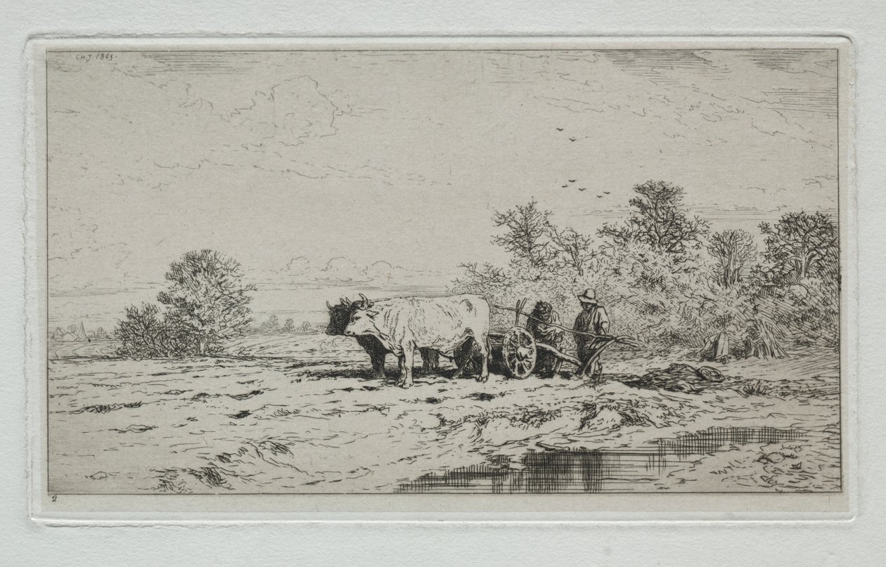 Landscape, Labourers by Charles Emile Jacque: Fine art print