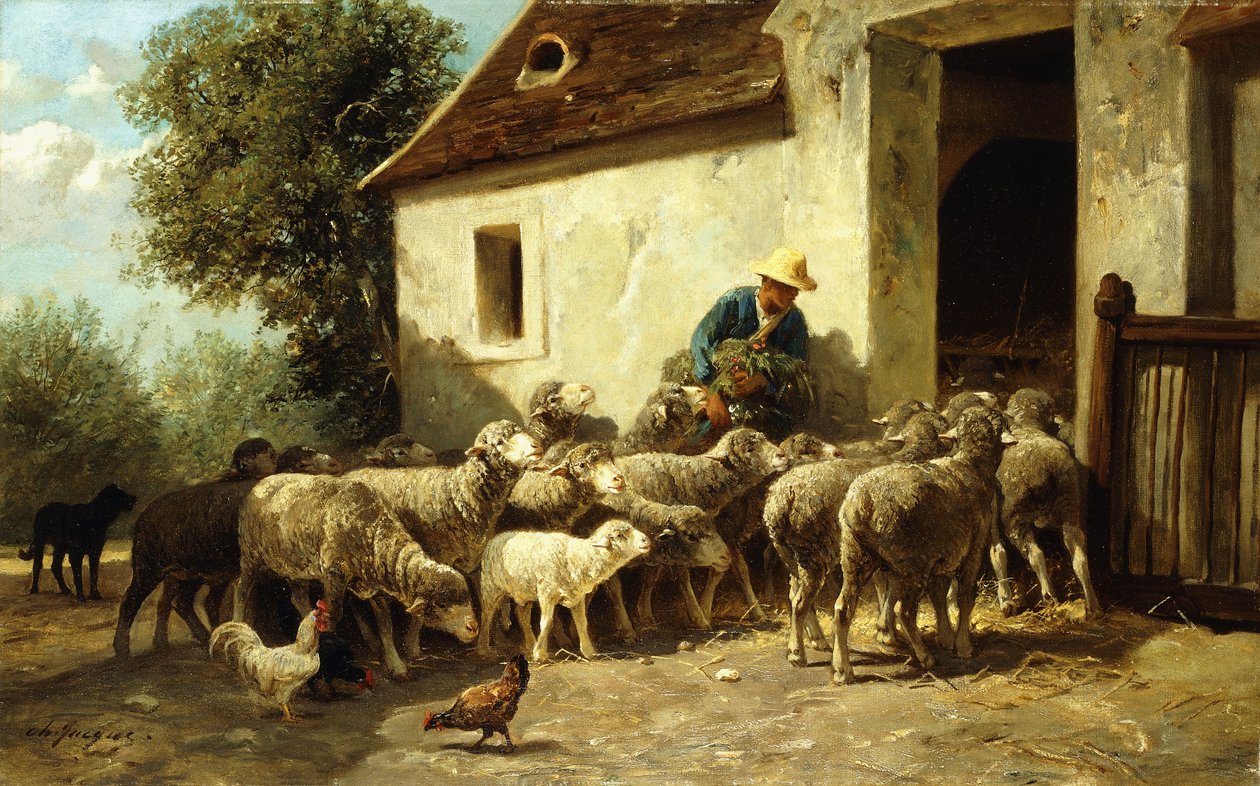 Returning Home by Charles Emile Jacque: Buy fine art print