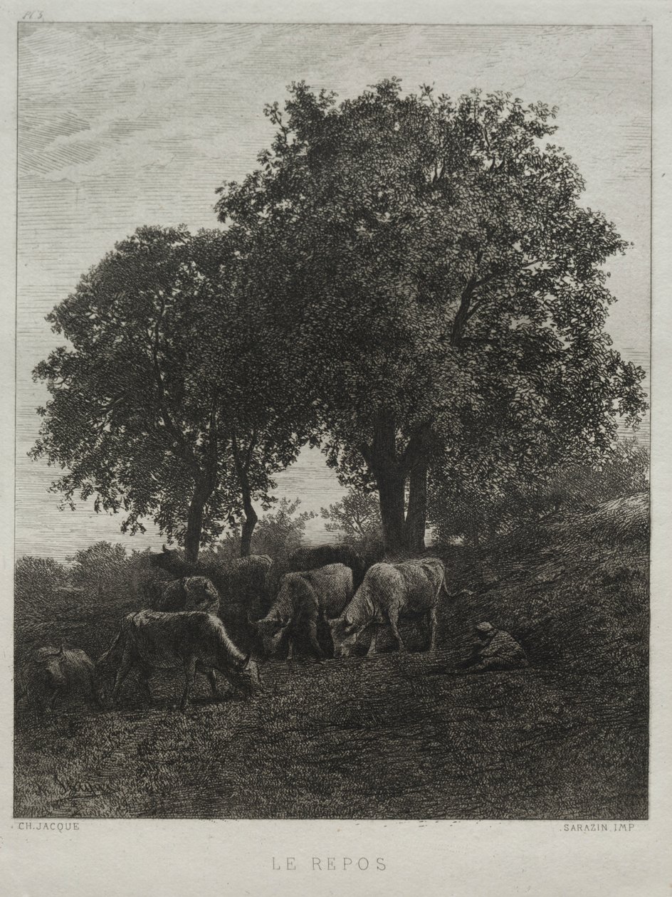 The Repose by Charles Emile Jacque: Buy fine art print