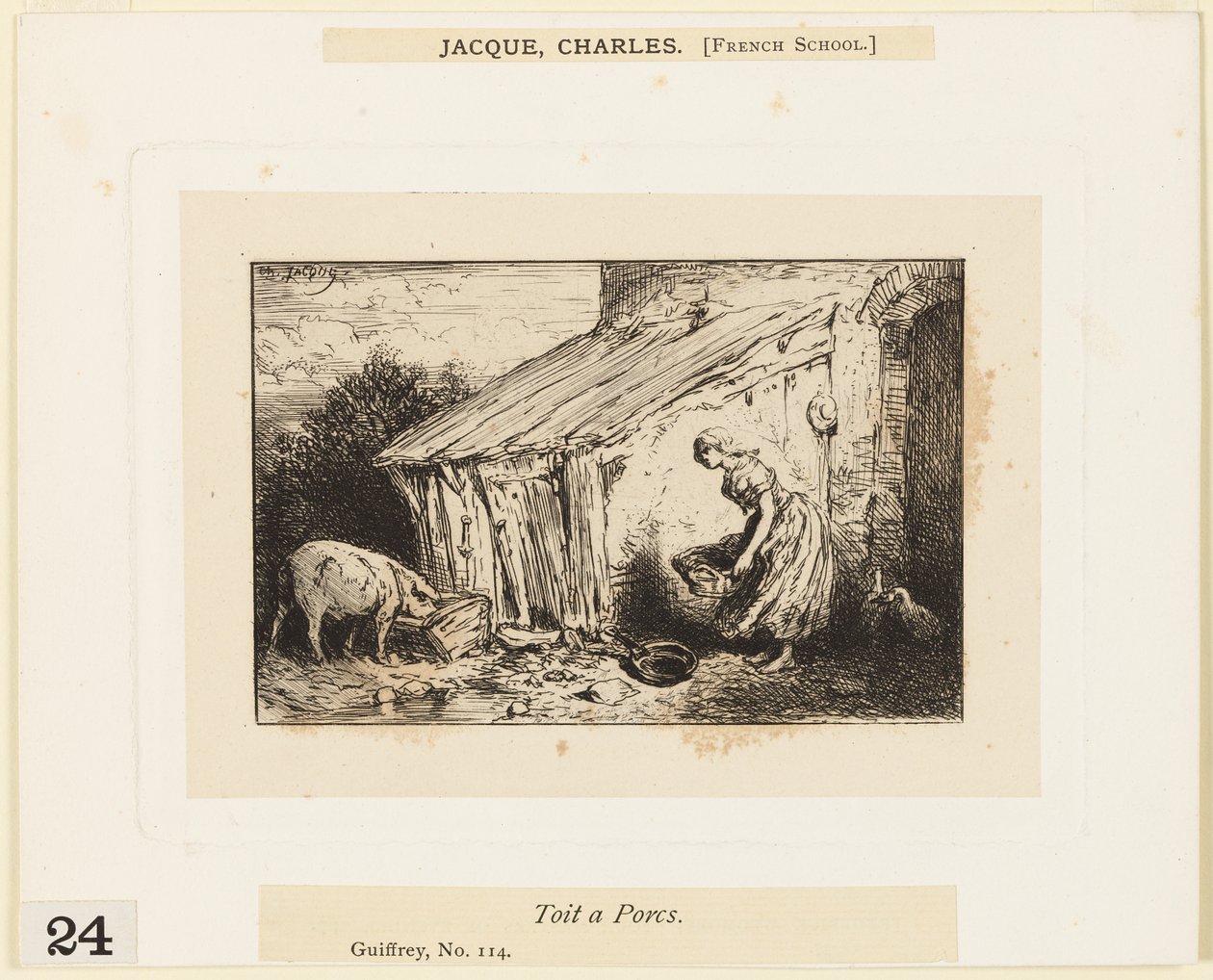 Toit a Porcs by Charles Emile Jacque: Buy fine art print