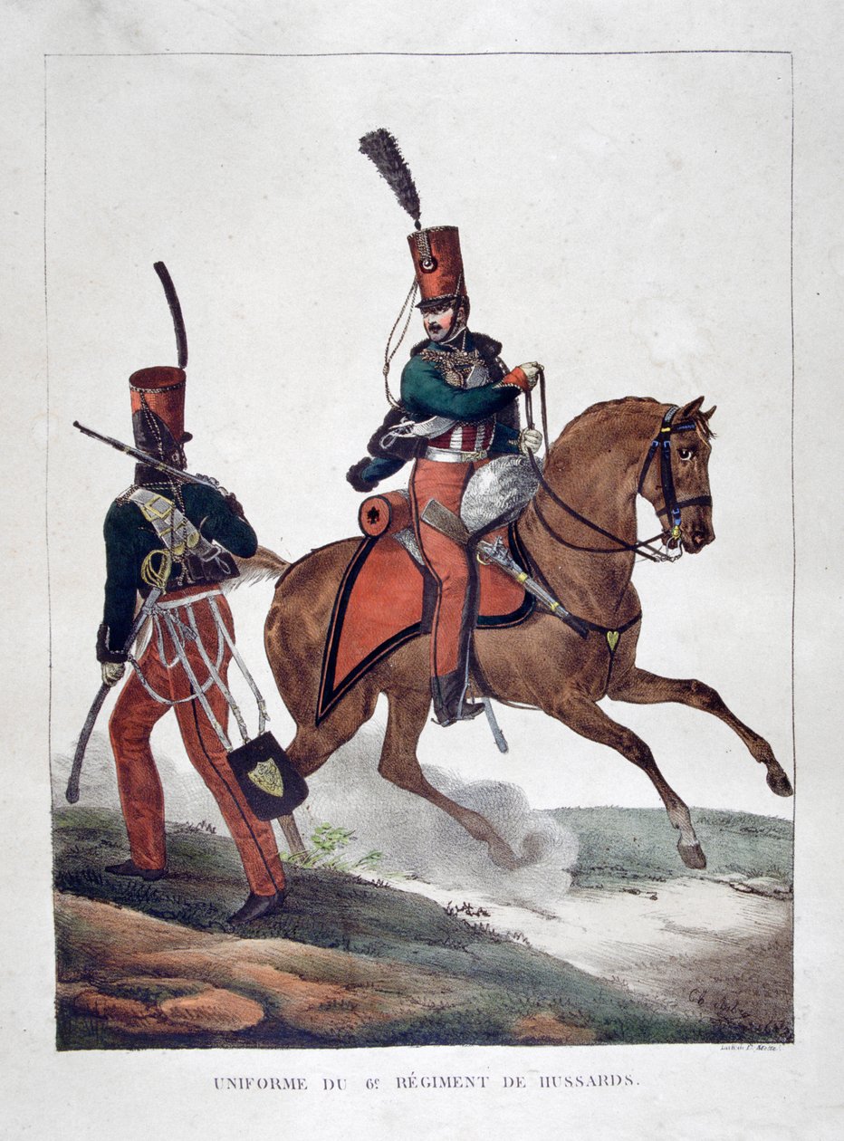 Uniforms of the 6th regiment of French hussars