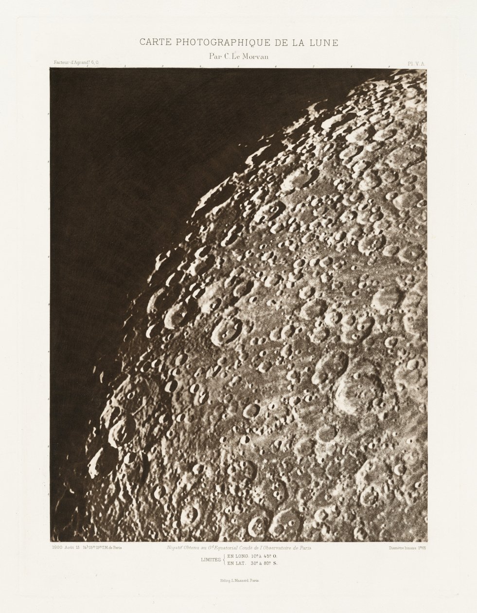 Photographic Chart of the Moon, plate V.A, August 13