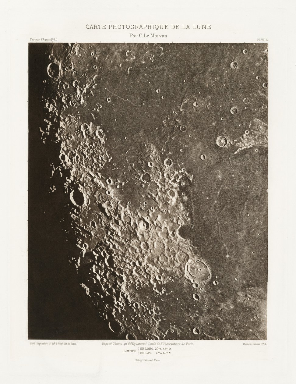 Photographic Chart of the Moon, plate VIII.A, September 13