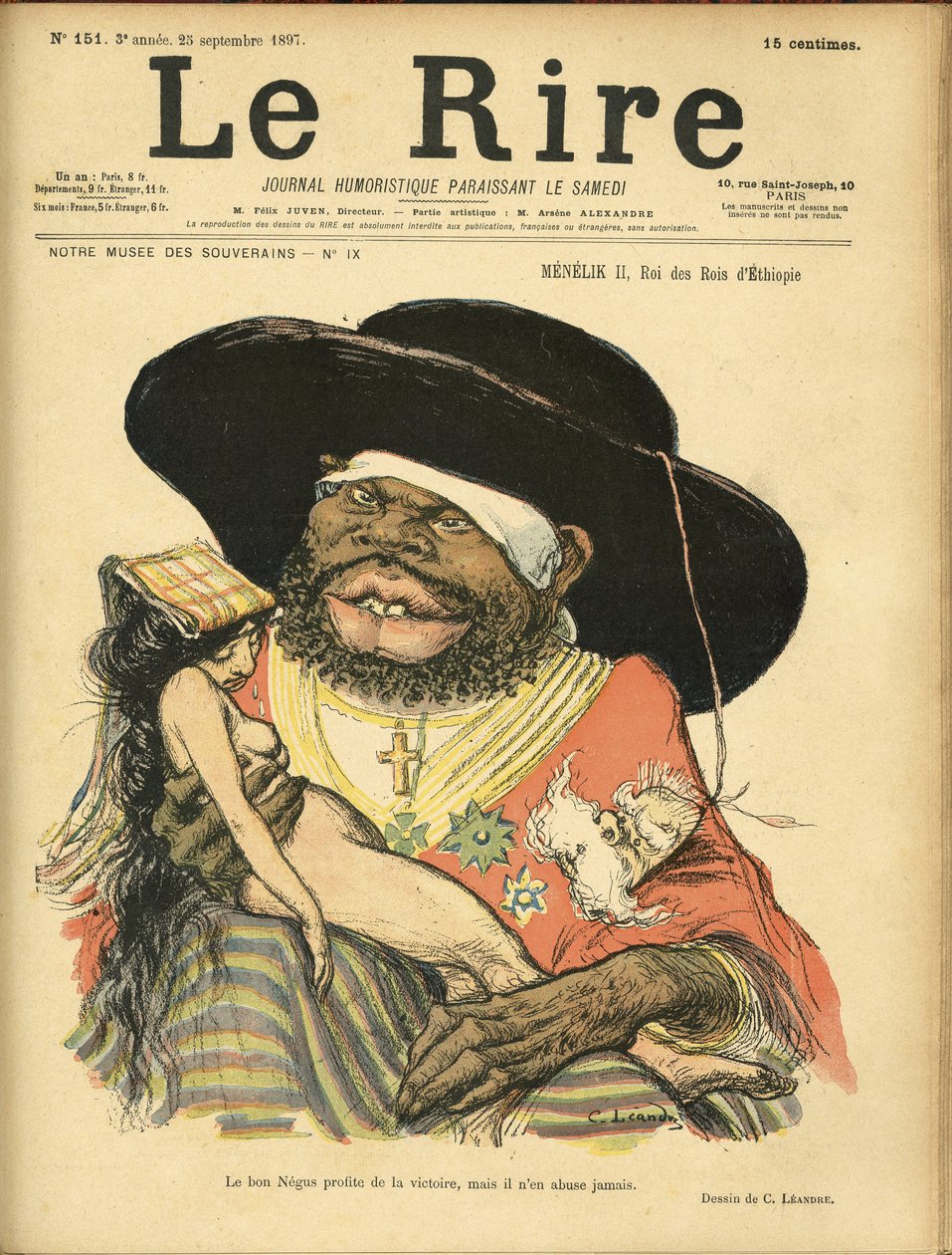 Illustration by Charles Leandre for the Cover of Le Rire