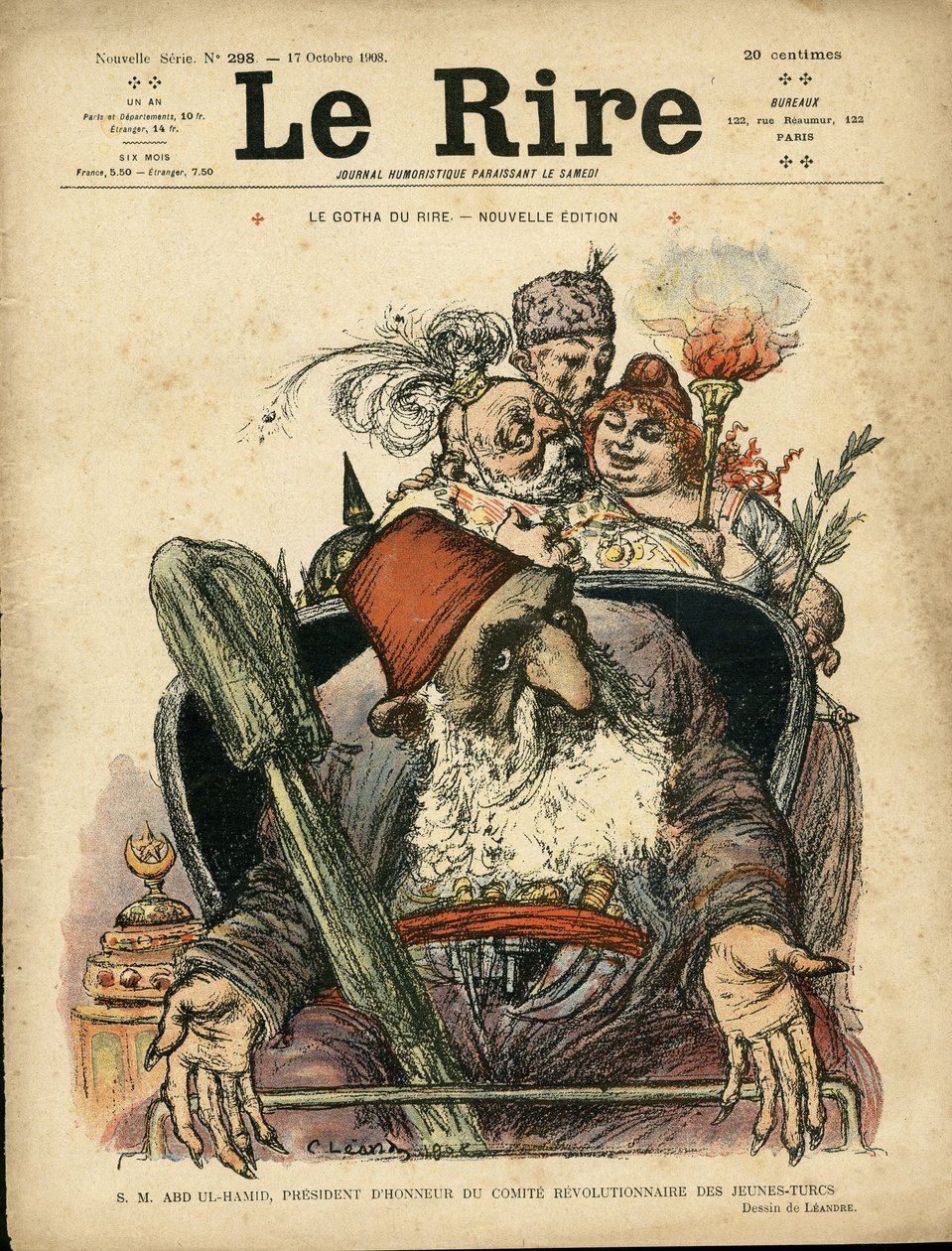 Illustration of Charles Leandre for the Cover of Le Rire