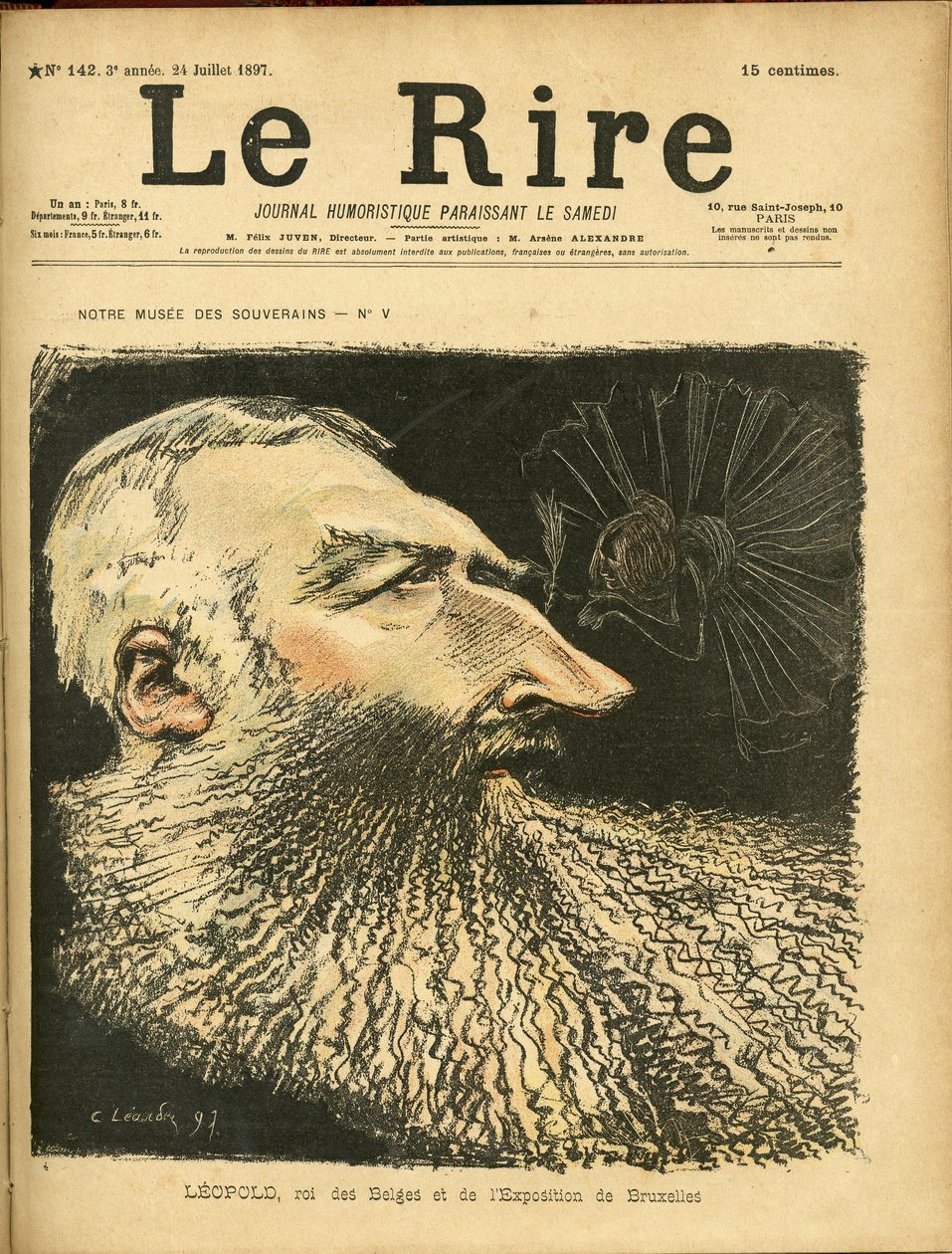 Illustration by Charles Leandre for the Cover of Le Rire