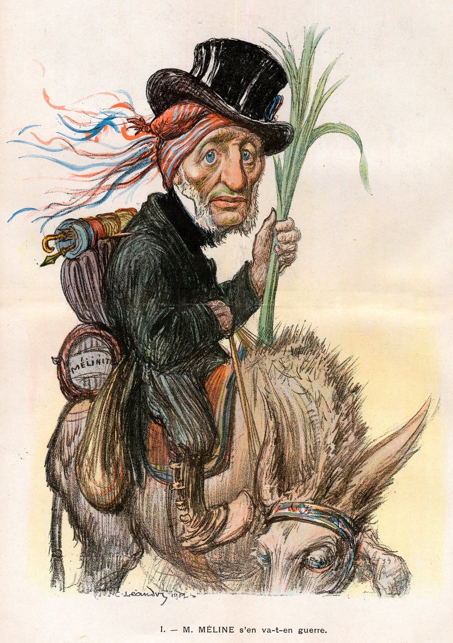 Jules Meline, French Politician - Cartoon by Charles Leandre in 'Le Rire'