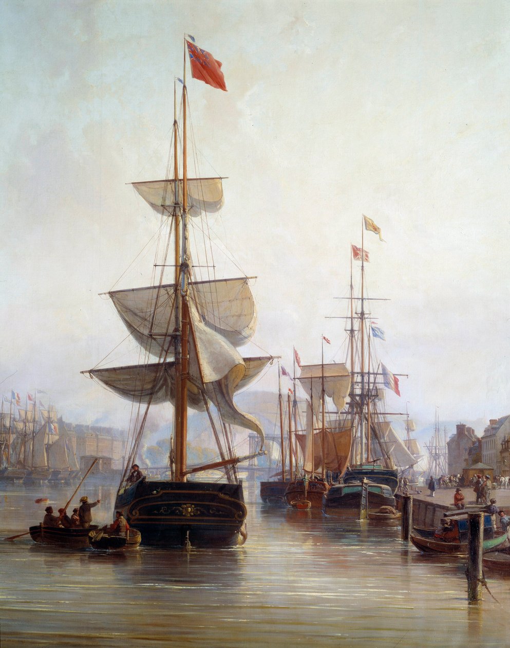 Ship in the port of Rouen in 1855 (detail)