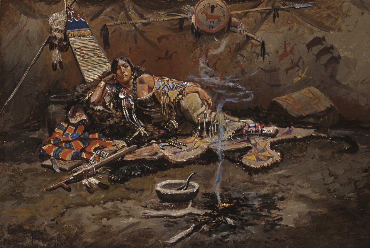 Waiting And Mad by Charles Marion Russell: Fine art print