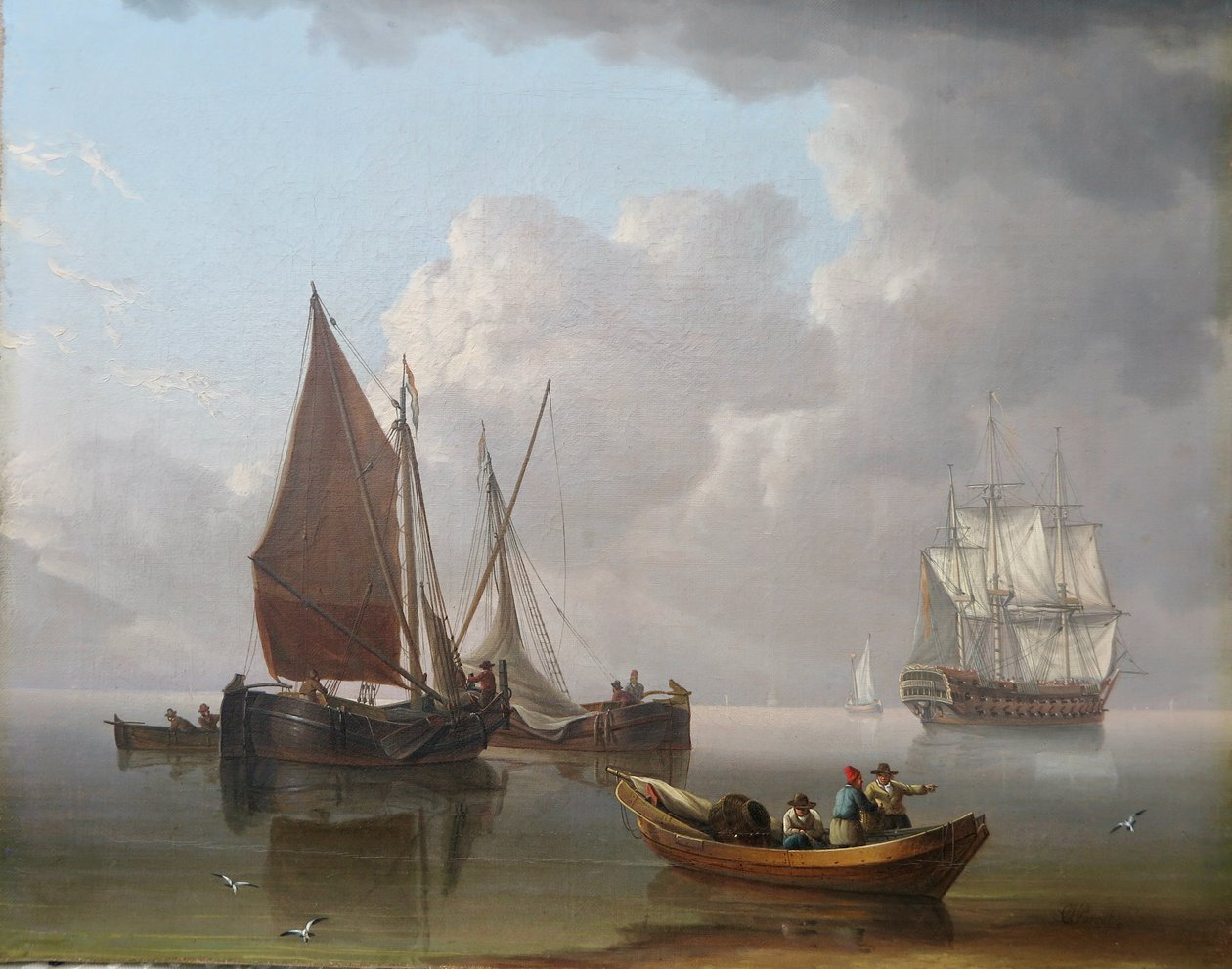 Shipping Becalmed Offshore, c.1800 by Charles Martin Powell