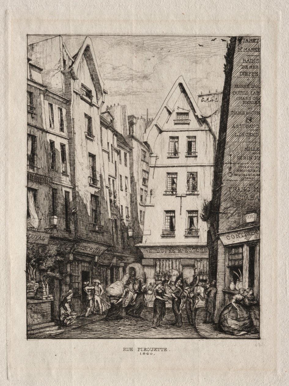 Pirouette Street, near the Markets, Paris, 1860
