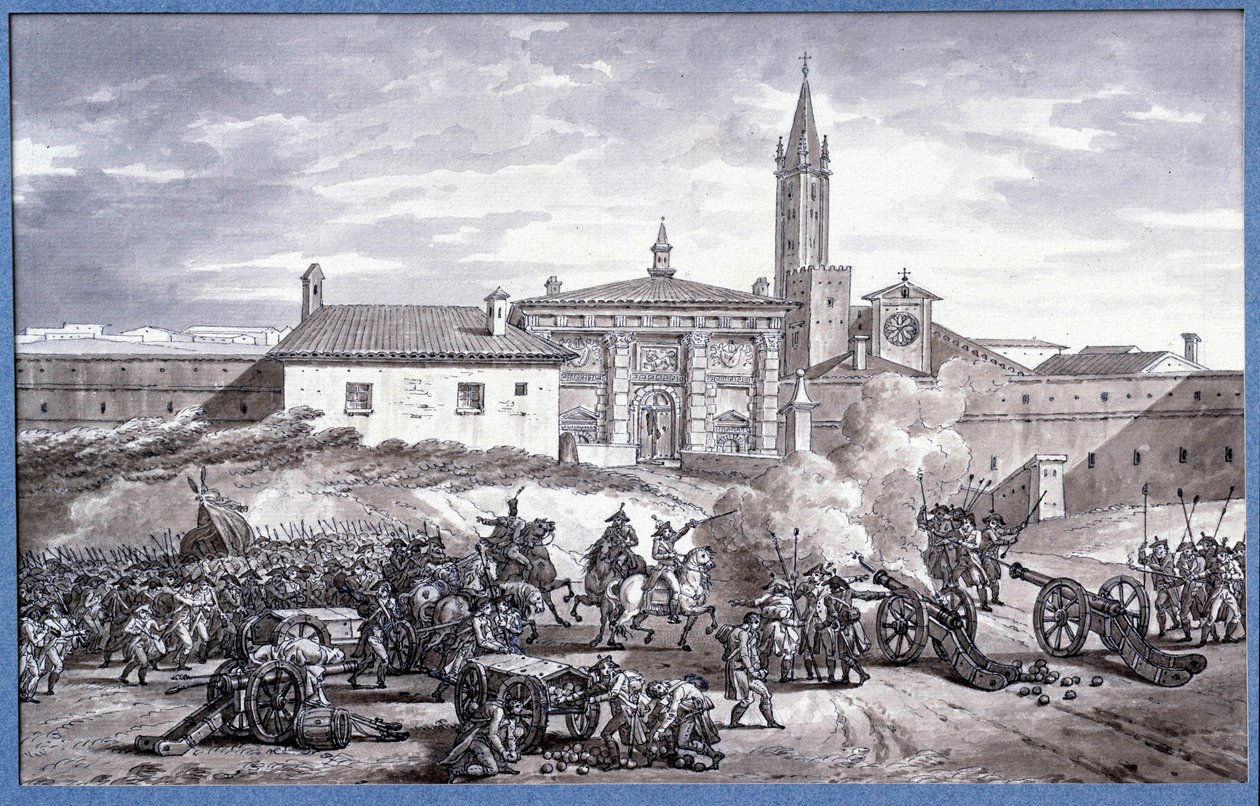 Napoleon Bonaparte and Marshal Augereau at the Door of Verona, 1796