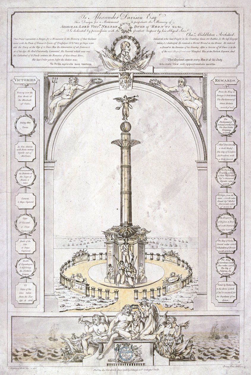 Design for a Monument to Admiral Lord Nelson in the Form of a Column
