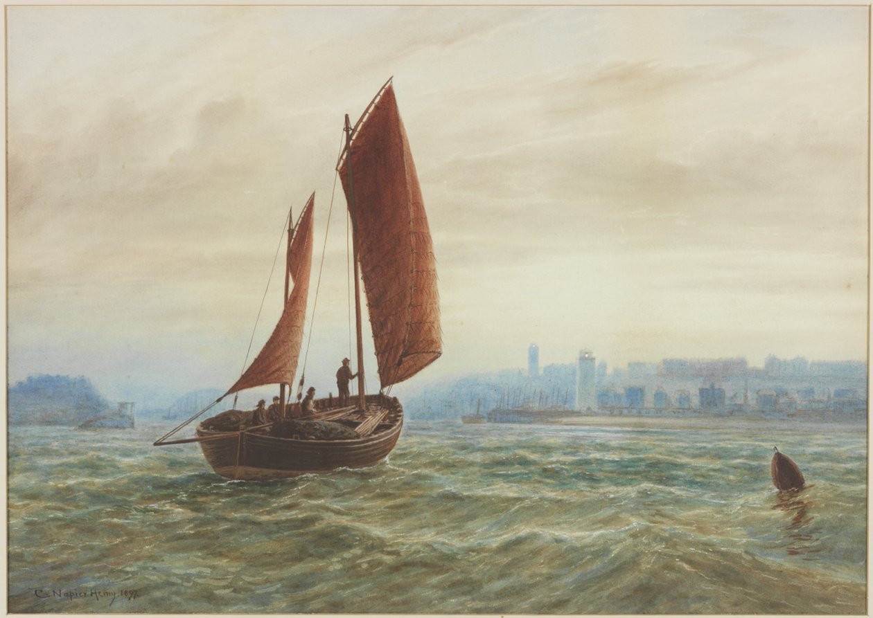 Off North Shields by Charles Napier Hemy: Fine art print