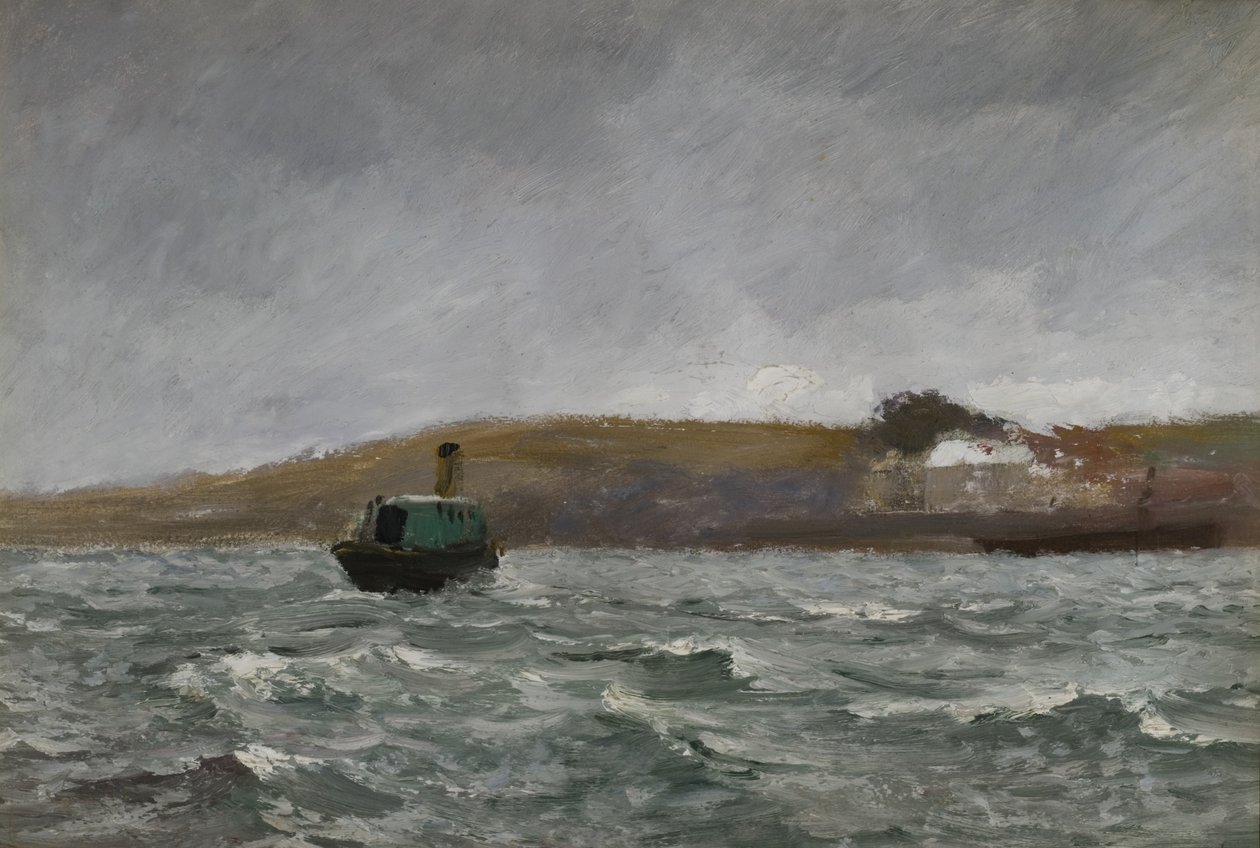 Seascape with Tug by Charles Napier Hemy: Fine art print