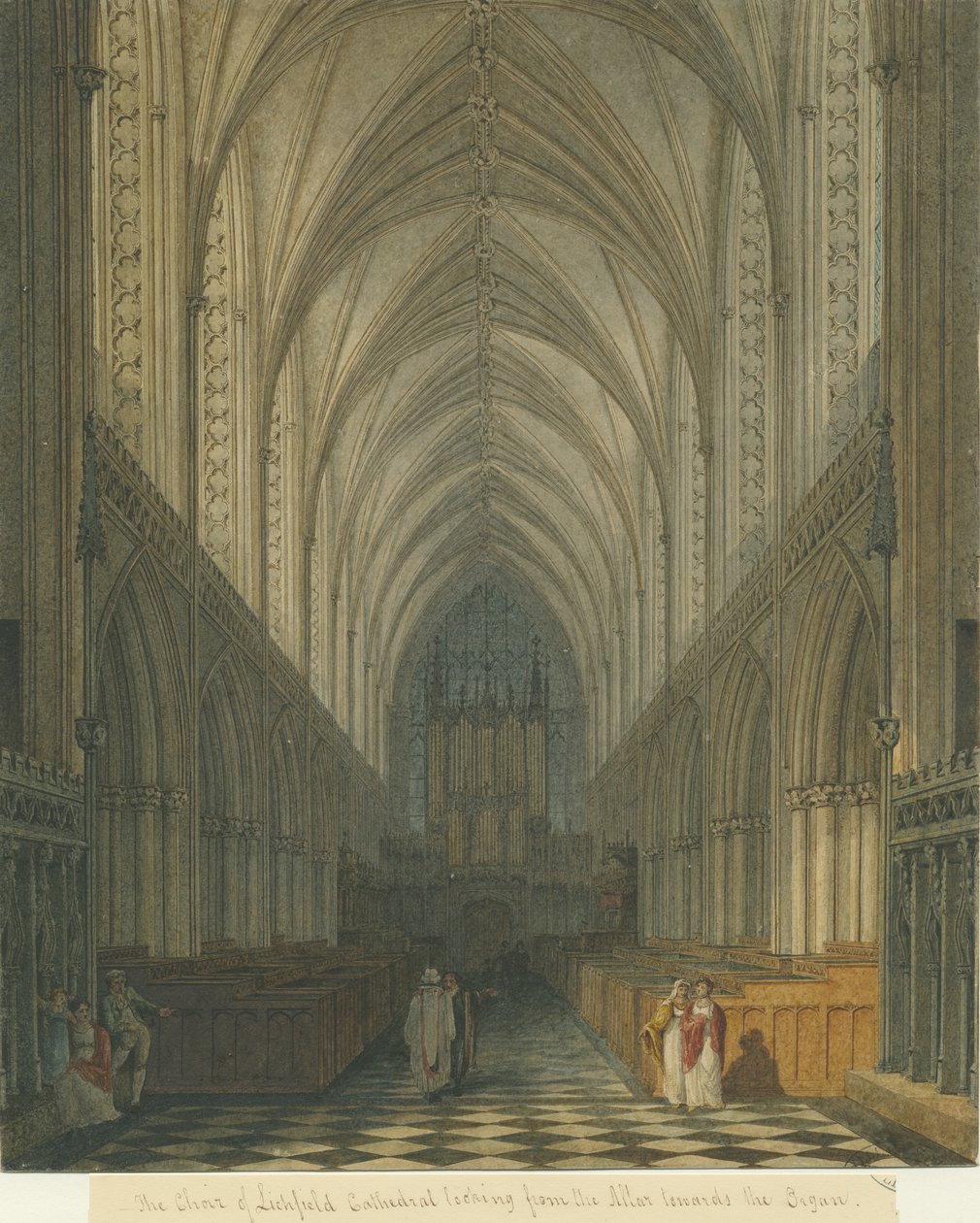Interior of Lichfield Cathedral - Choir by Charles Wild