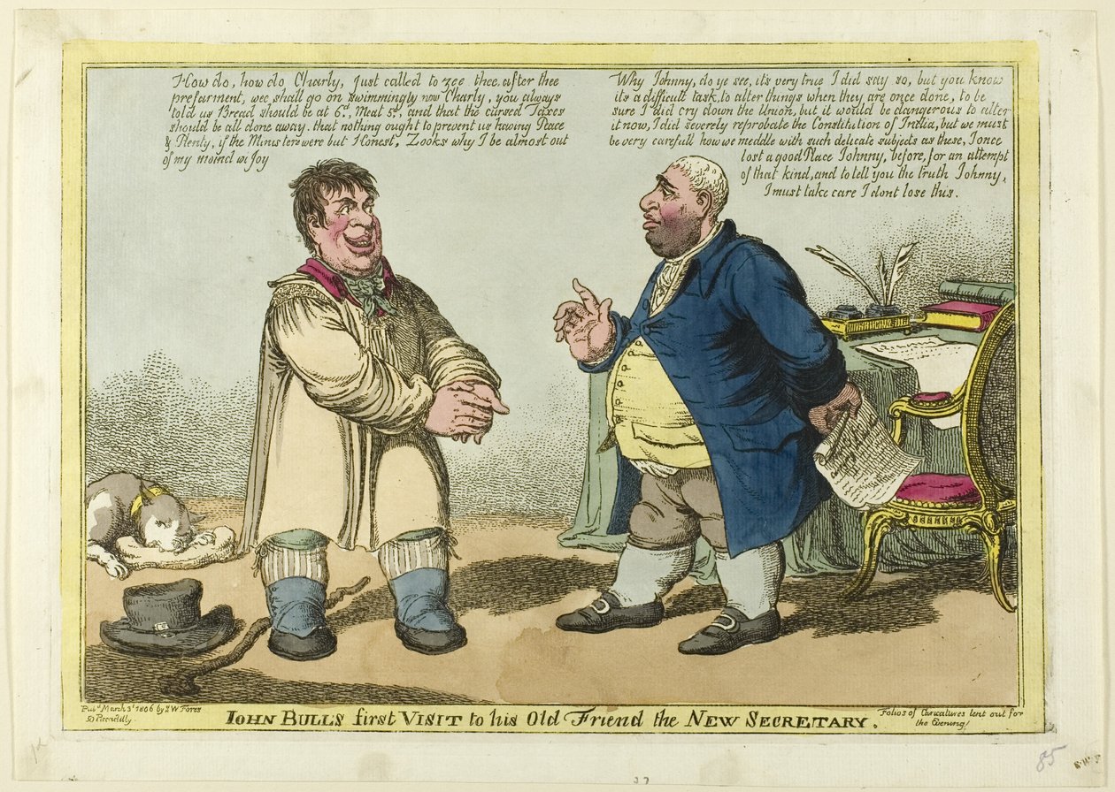 John Bull's First Visit to his Old Friend the New Secretary