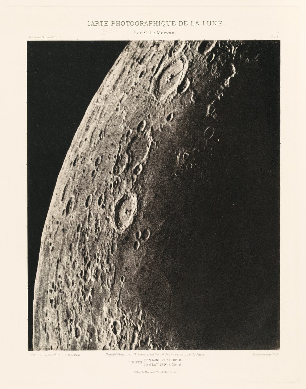 Photographic Chart of the Moon, plate I, February 23