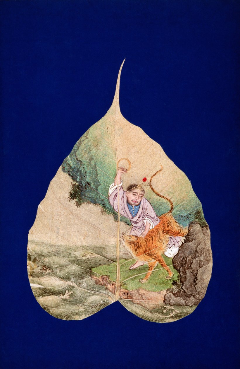 Bhadra with a Tiger by Chinese School: Buy fine art print