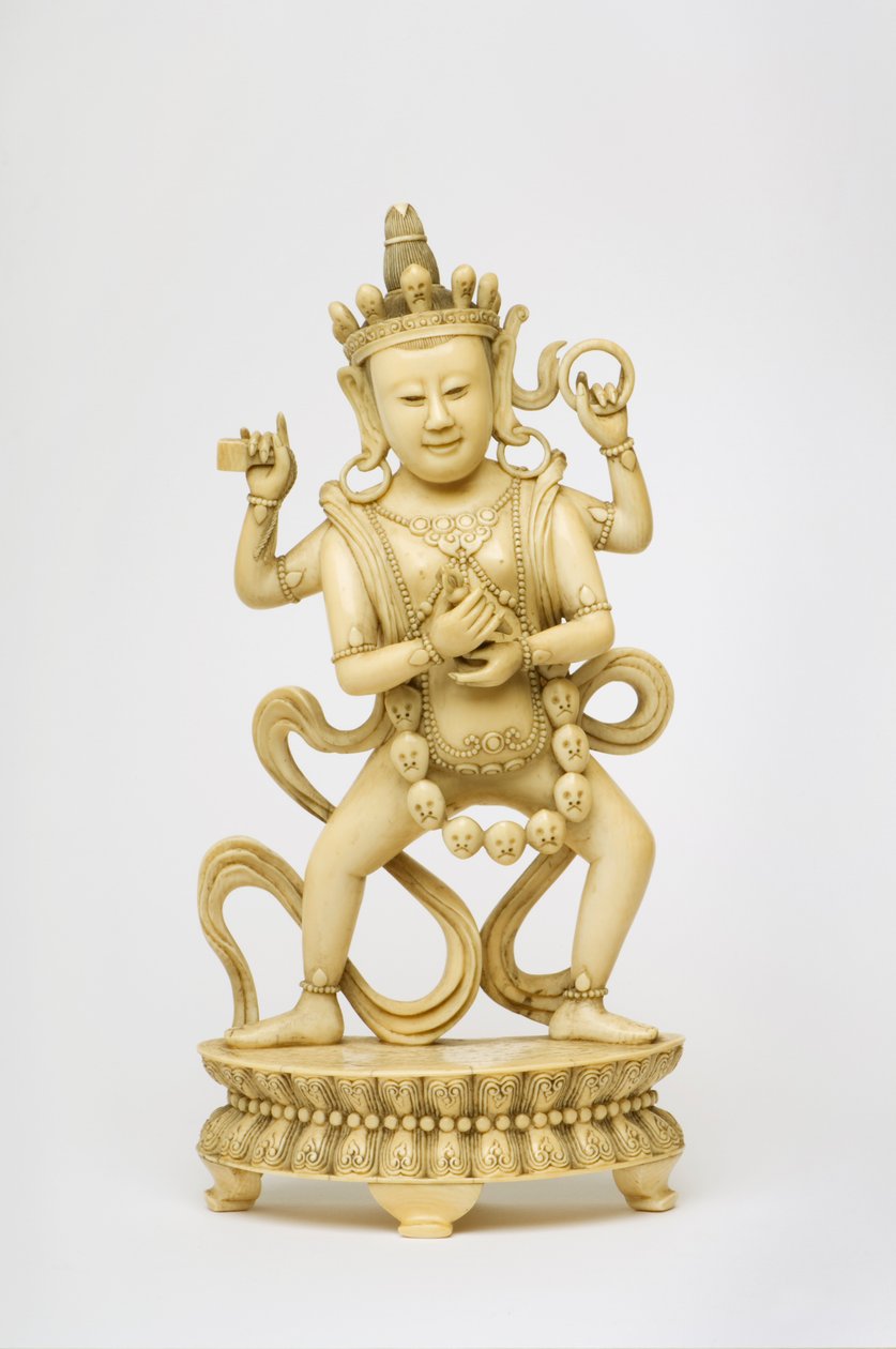Figure of Indian goddess Kali holding a thunderbolt