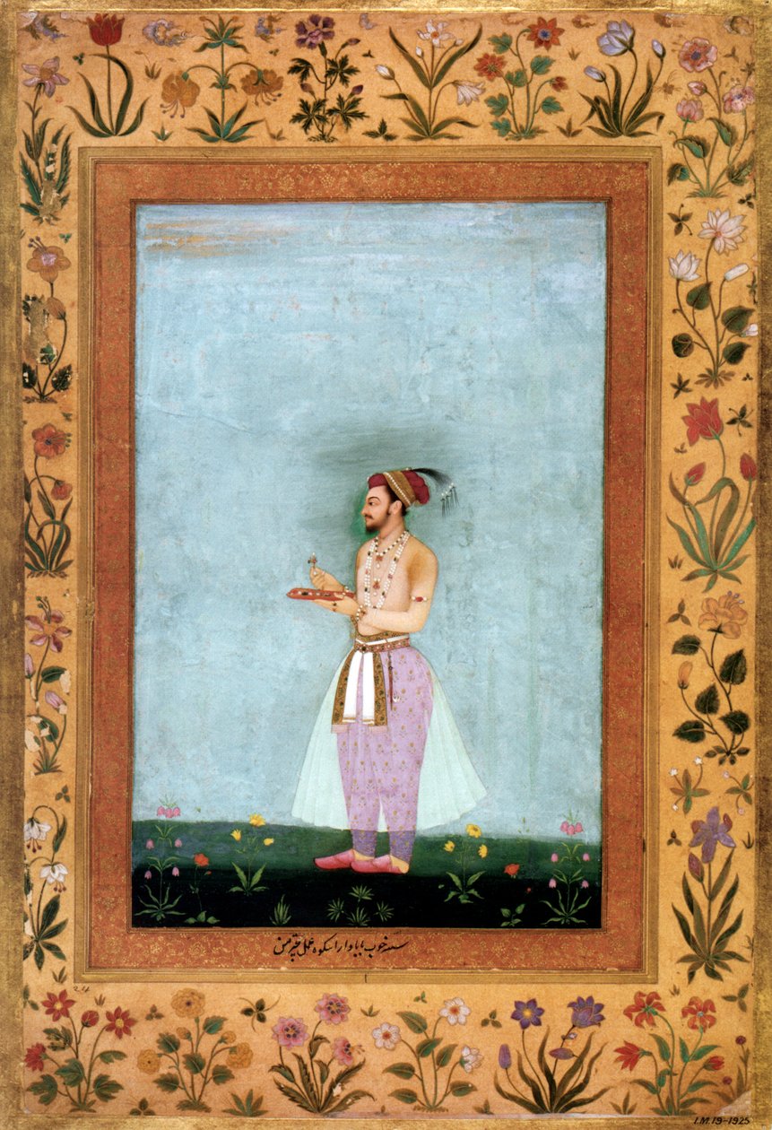 Mughal prince Dara Shokuh with a tray of Jewels