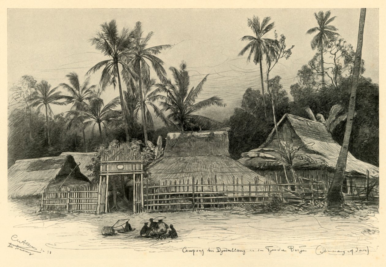 Kampong near Jomblang, Semarang, Java, 1898