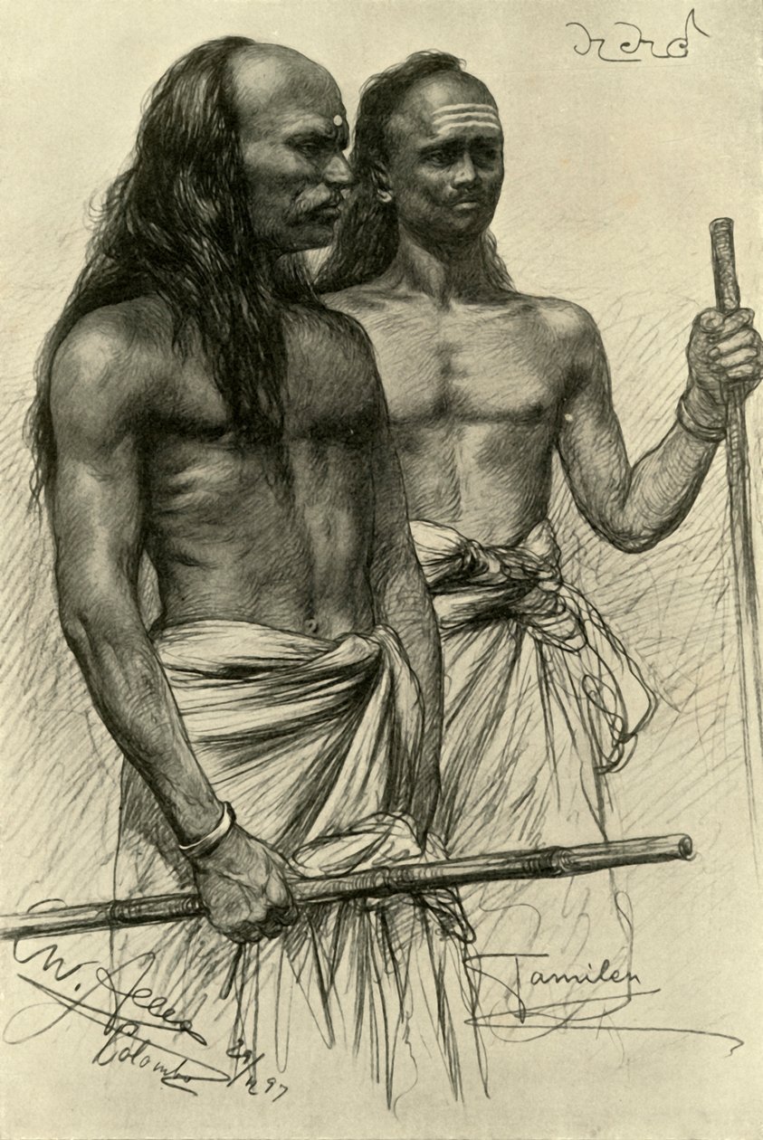 Tamil Men, Colombo, Ceylon by Christian Wilhelm Allers