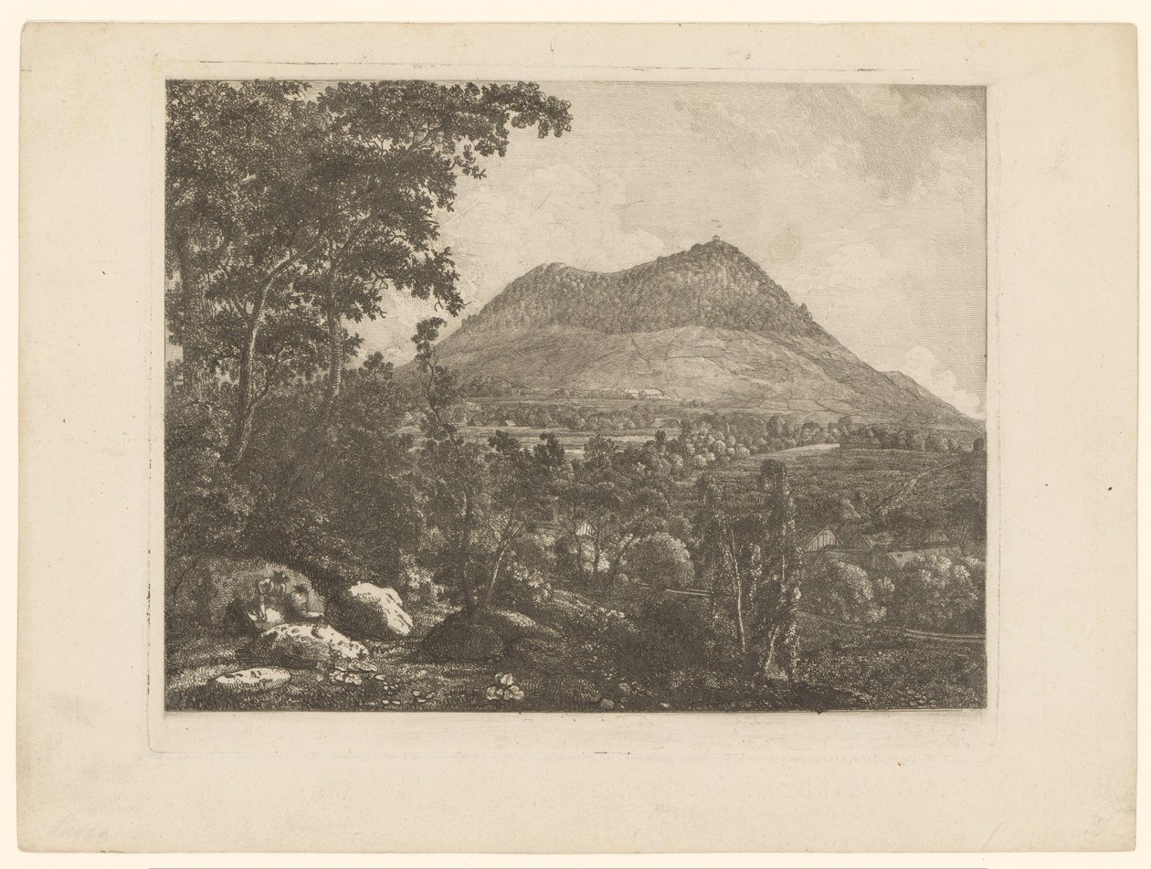 Landscape with the Landeskrone Mountain near Görlitz