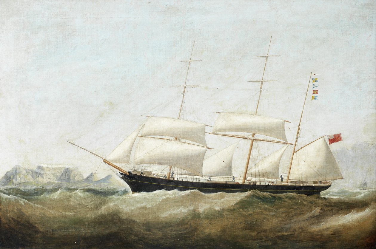 A Barque Beating into Table Bay in a South-Easterly Gale