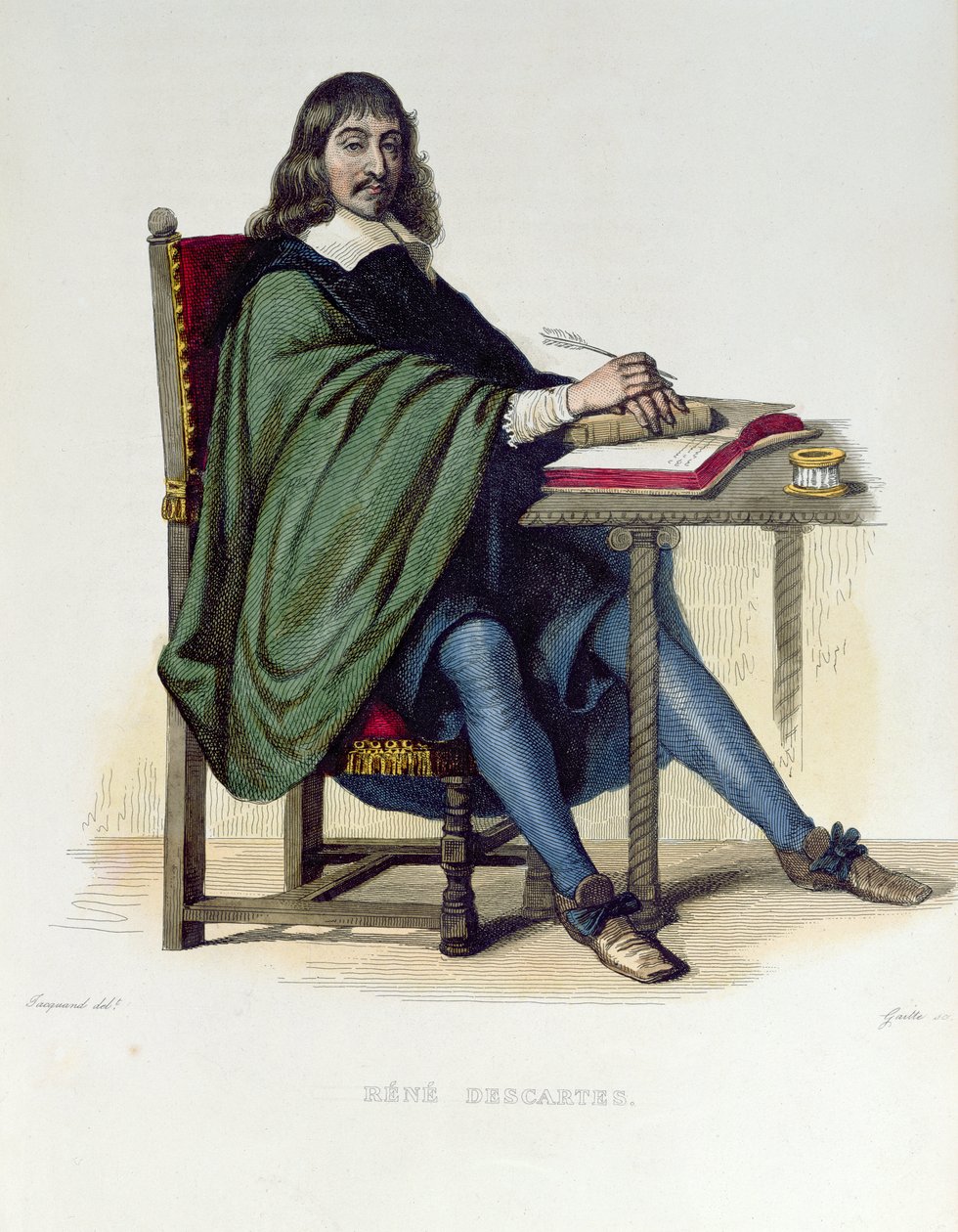 Rene Descartes, Illustration from 'Le Plutarque Francais' by E ...