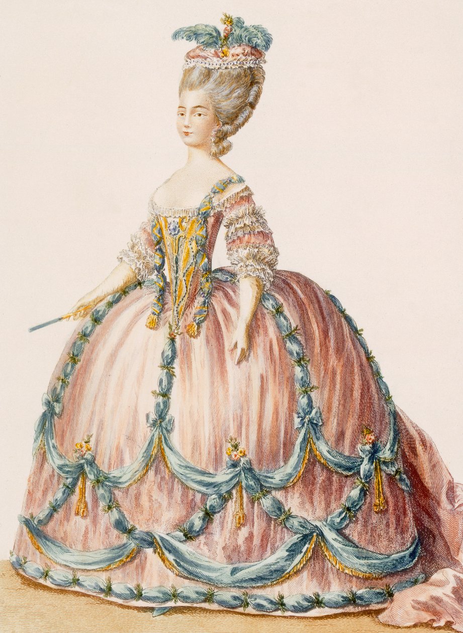 Lady's gown for the royal court, from 'Galeries des Modes et Costumes ...