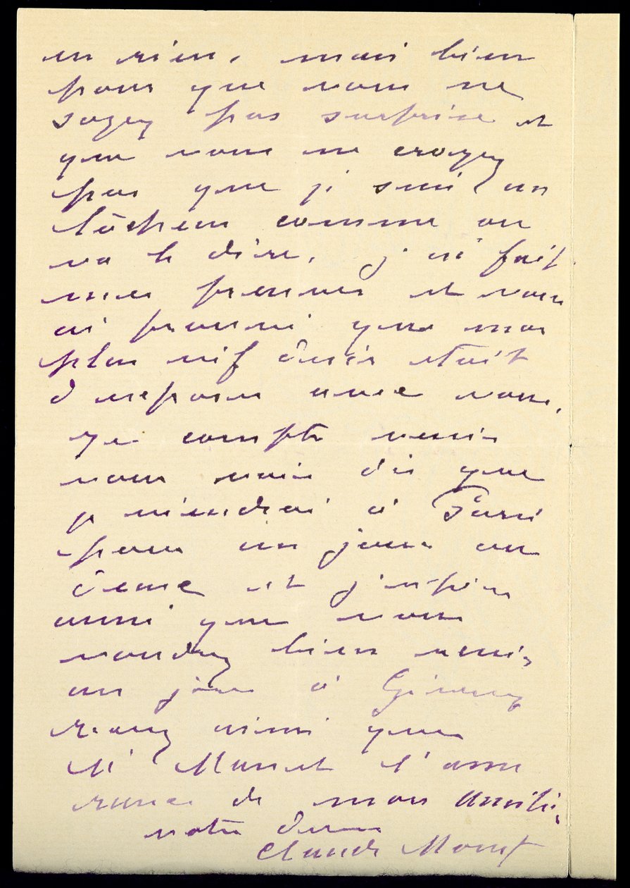 Letter from Claude Monet to Berthe Morisot, 1888