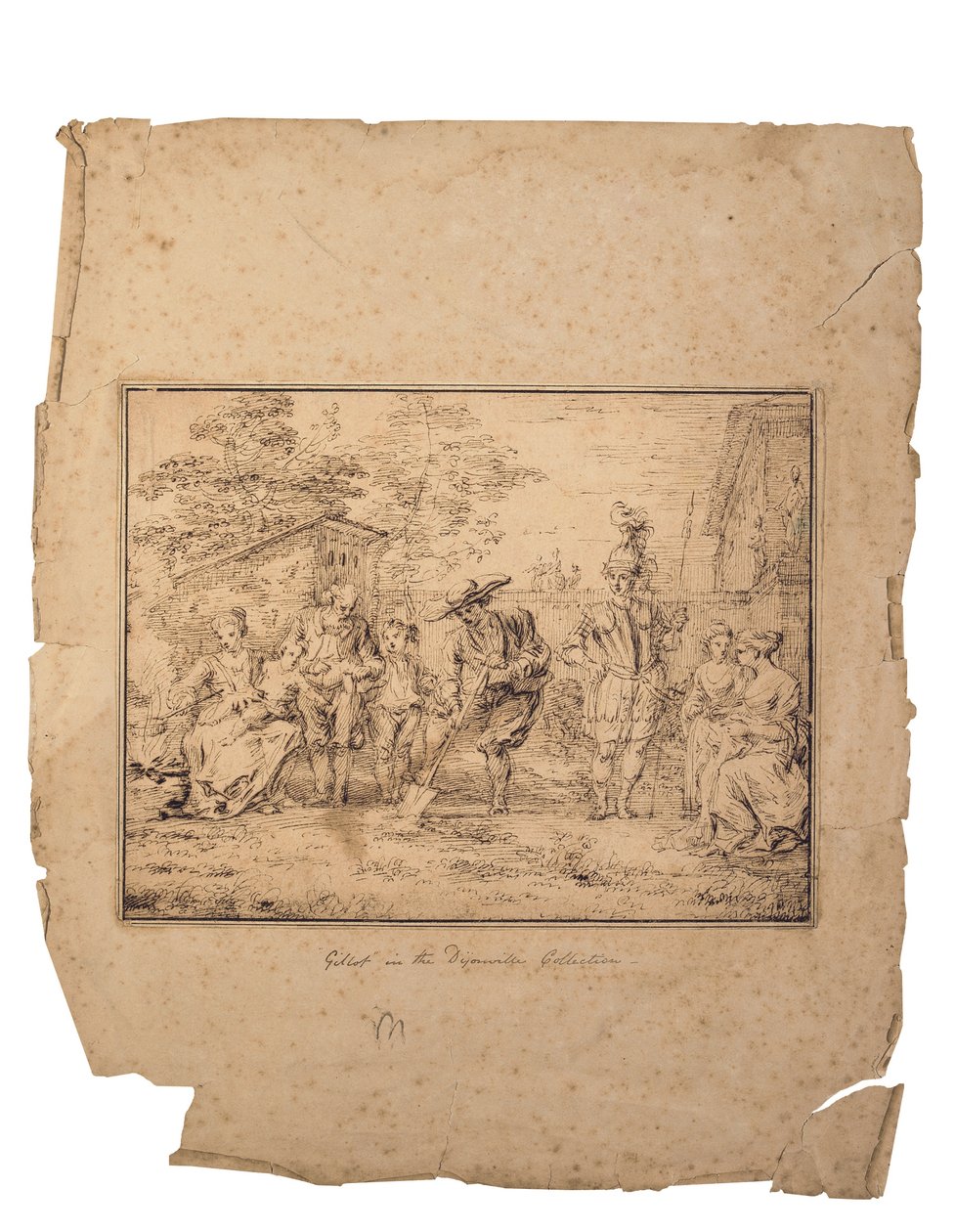 The Four Ages of Life: Seven Figures in a Garden, One Digging with a Spade