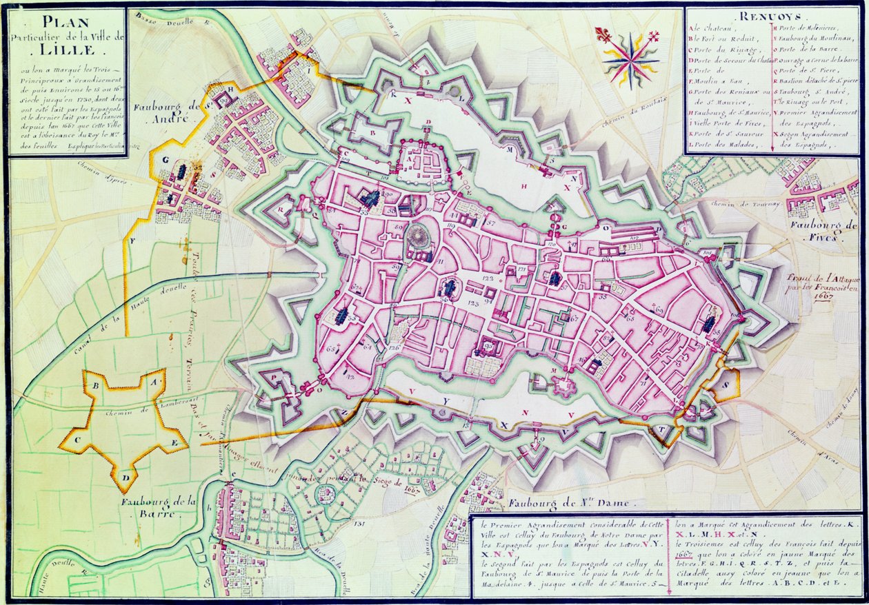 Map of the Town of Lille, from 'Atlas et Histoire de Lille'