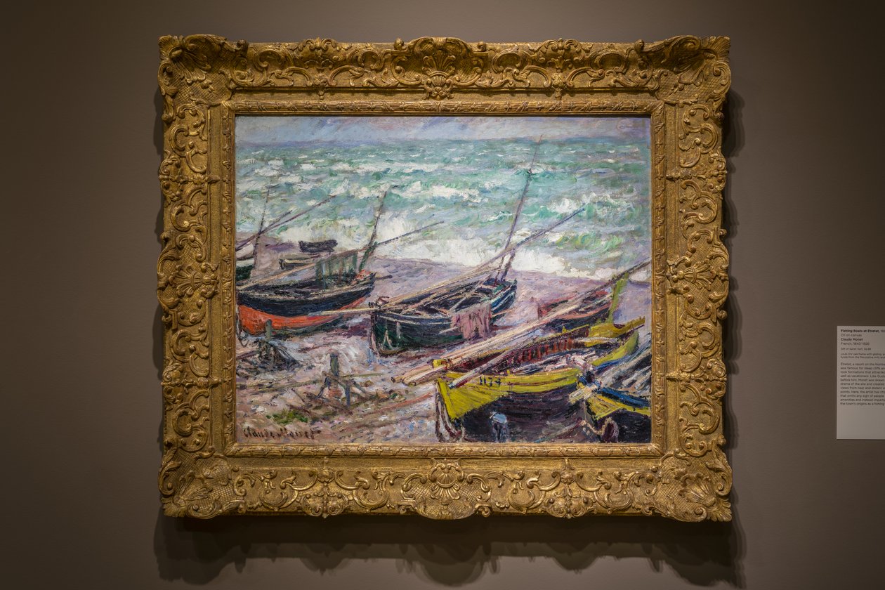 Fishing Boats at Étretat by Claude Monet: Fine art print