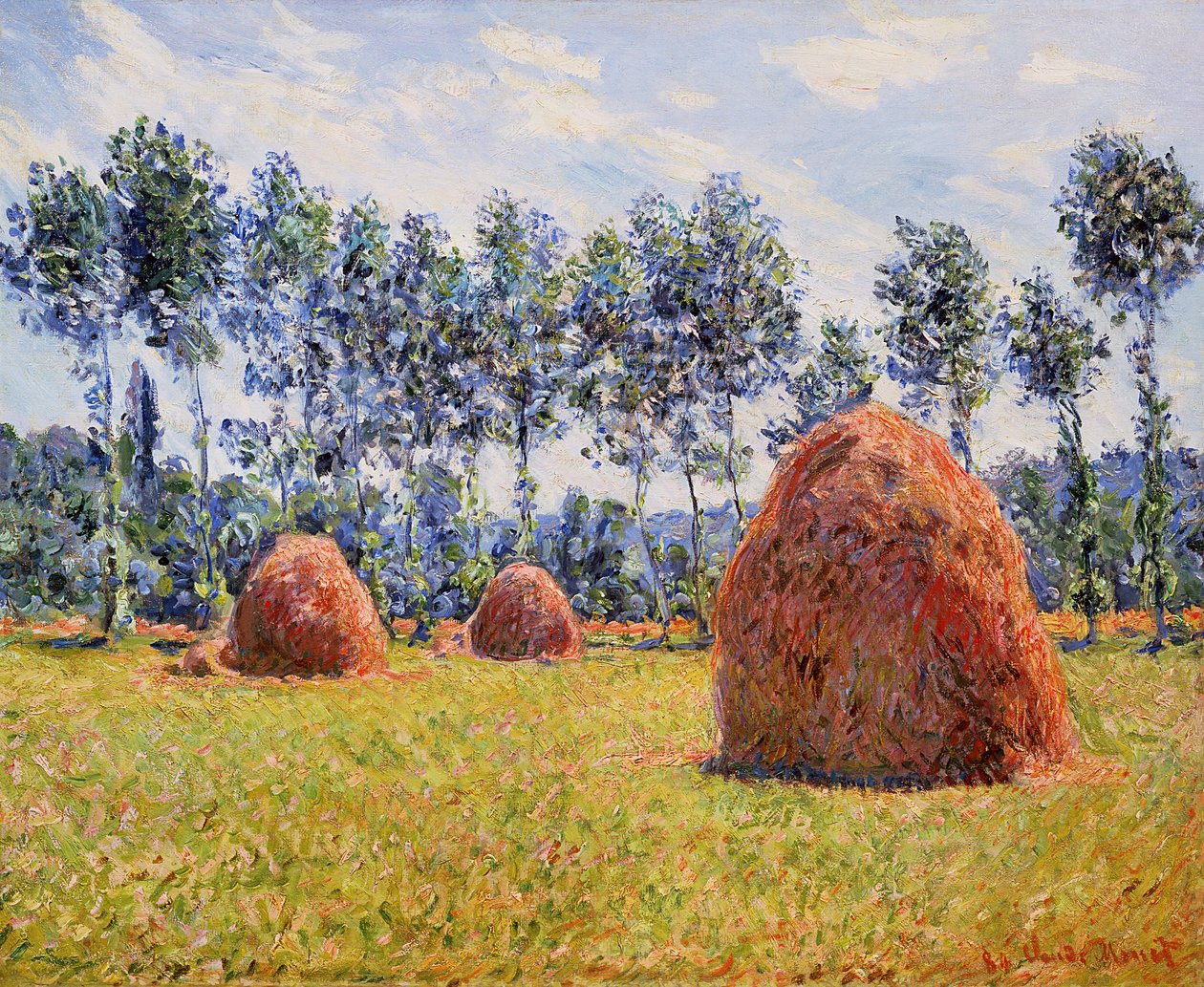 Haystacks at Giverny, 1884 by Claude Monet: Fine art print