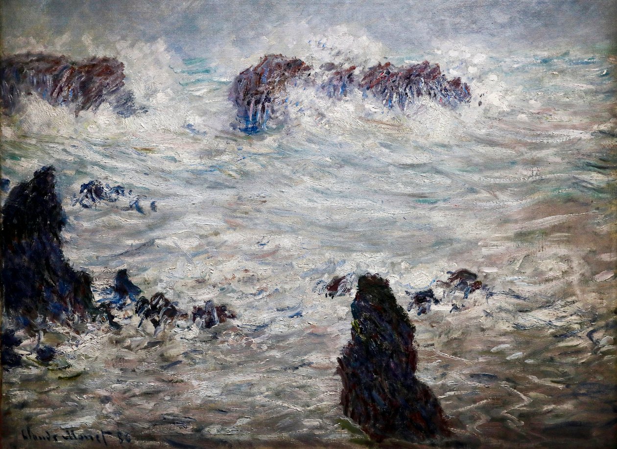 Storm, Coast of Belle-Île by Claude Monet: Fine art print