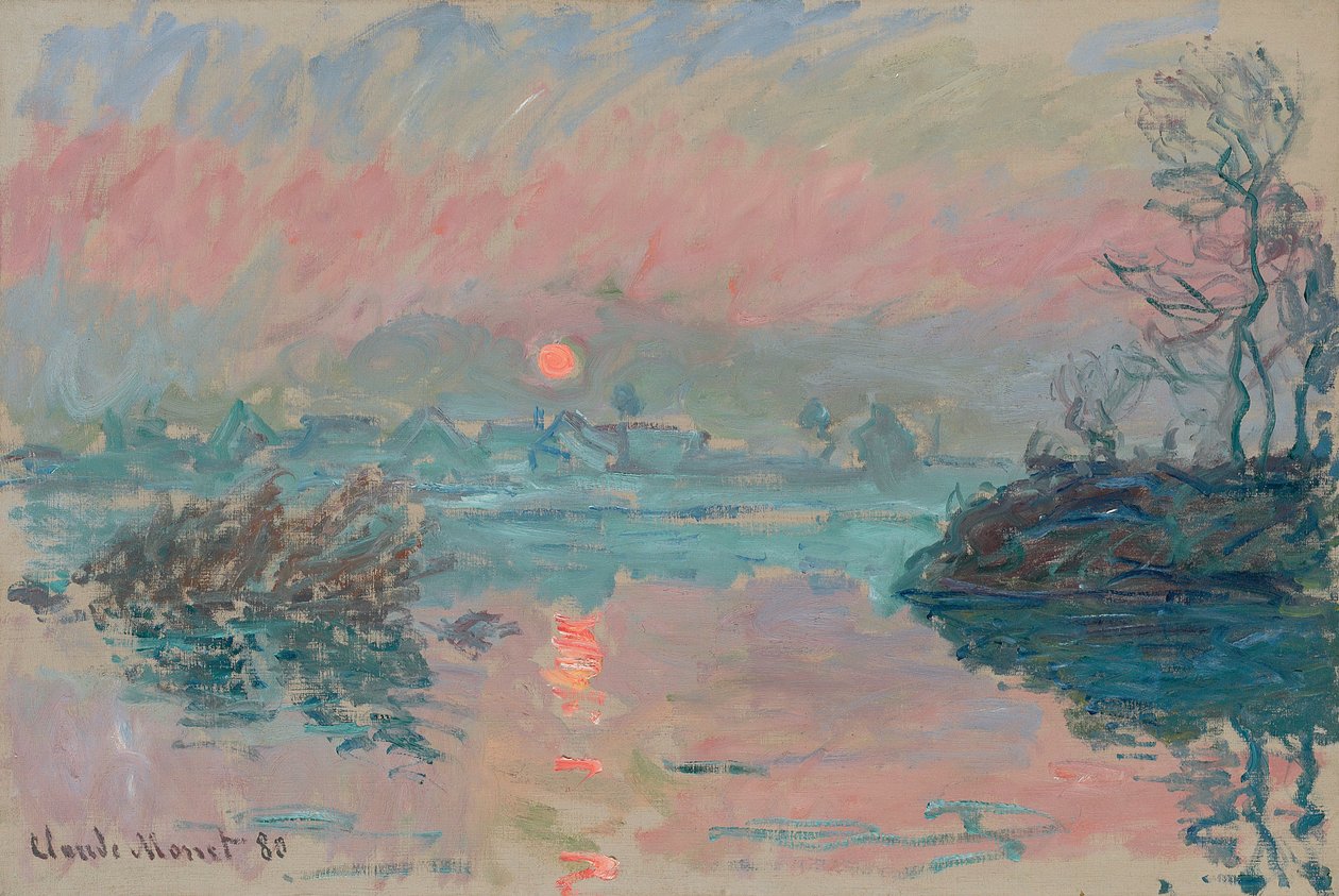 Sunset at Lavacourt, 1880 by Claude Monet: Fine art print